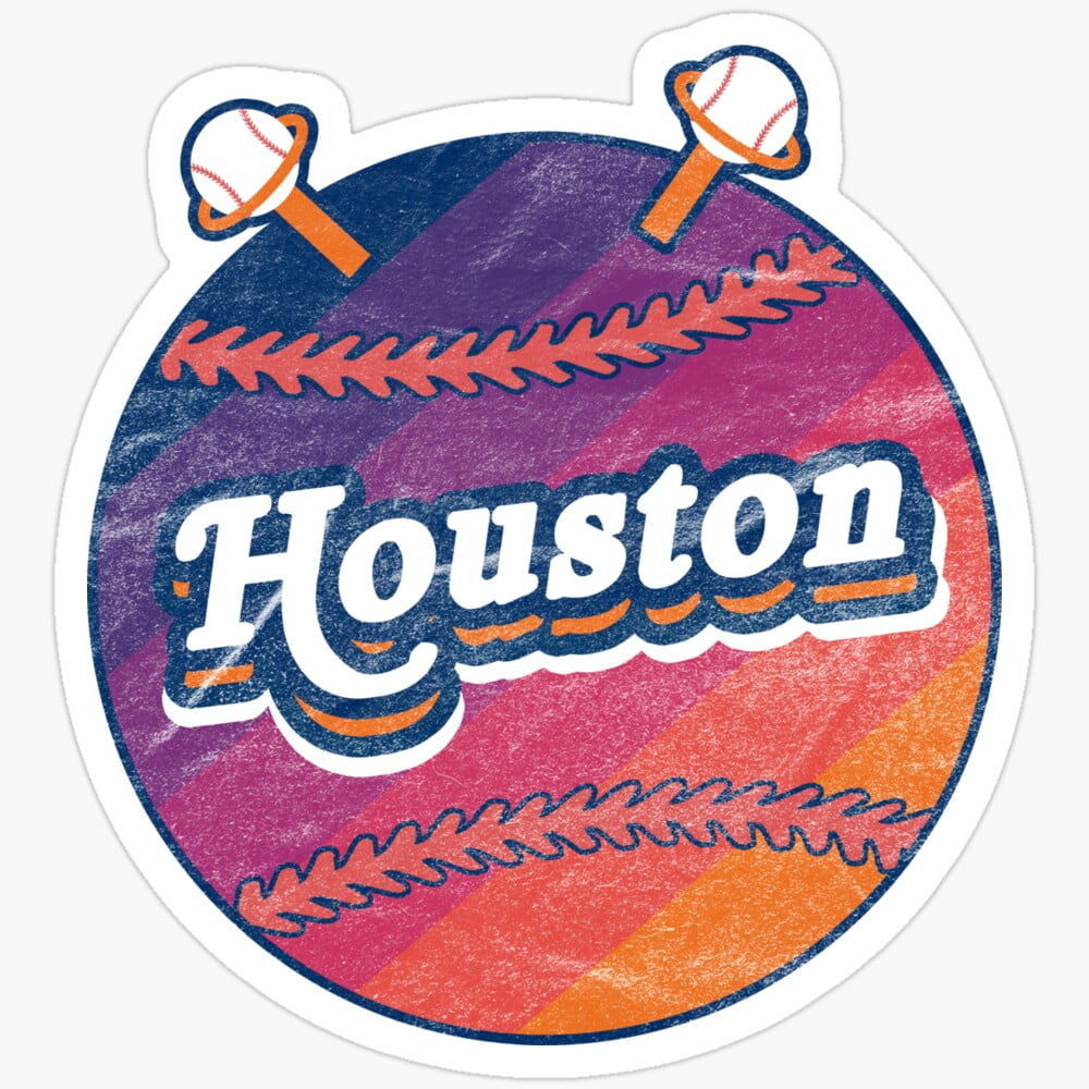 Houston Retro Alien Baseball Sticker Phone Decal Water Bottle Stickers ...