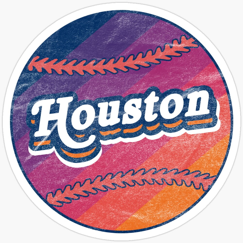 Houston Retro Baseball Sticker Phone Decal Water Bottle Stickers Car ...