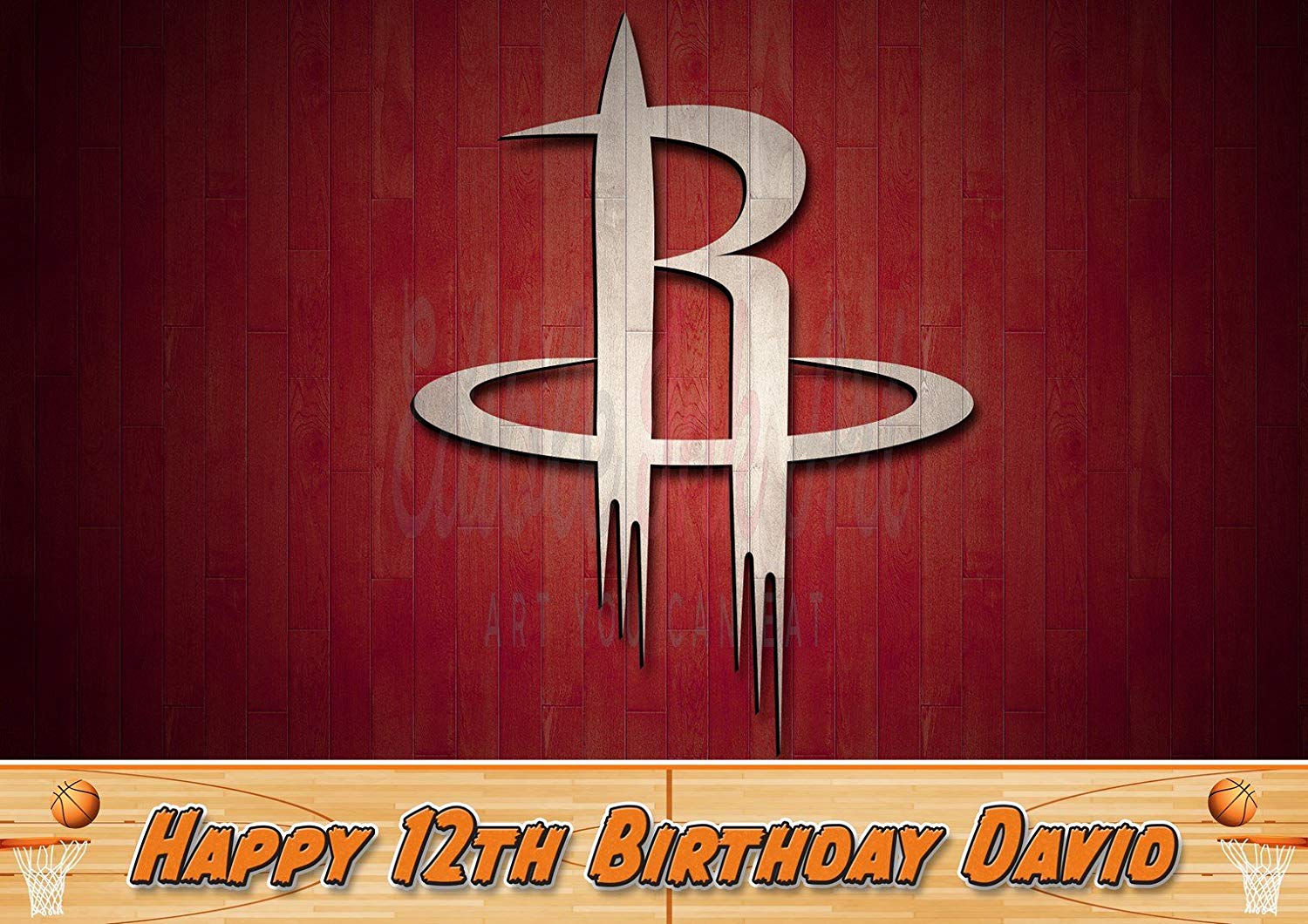 Houston Rockets Basketball - Edible Cake Topper - 11.7 x 17.5 Inches 1/ ...
