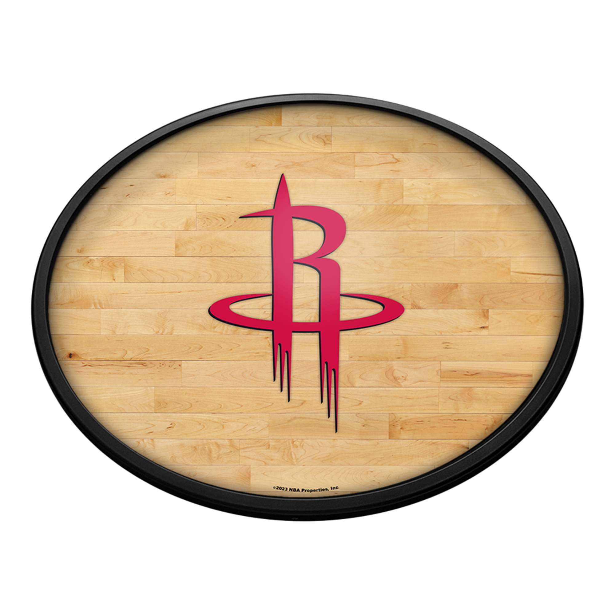 Houston Rockets 18'' x 14'' Slimline Illuminated Striped Oval Wall Sign ...