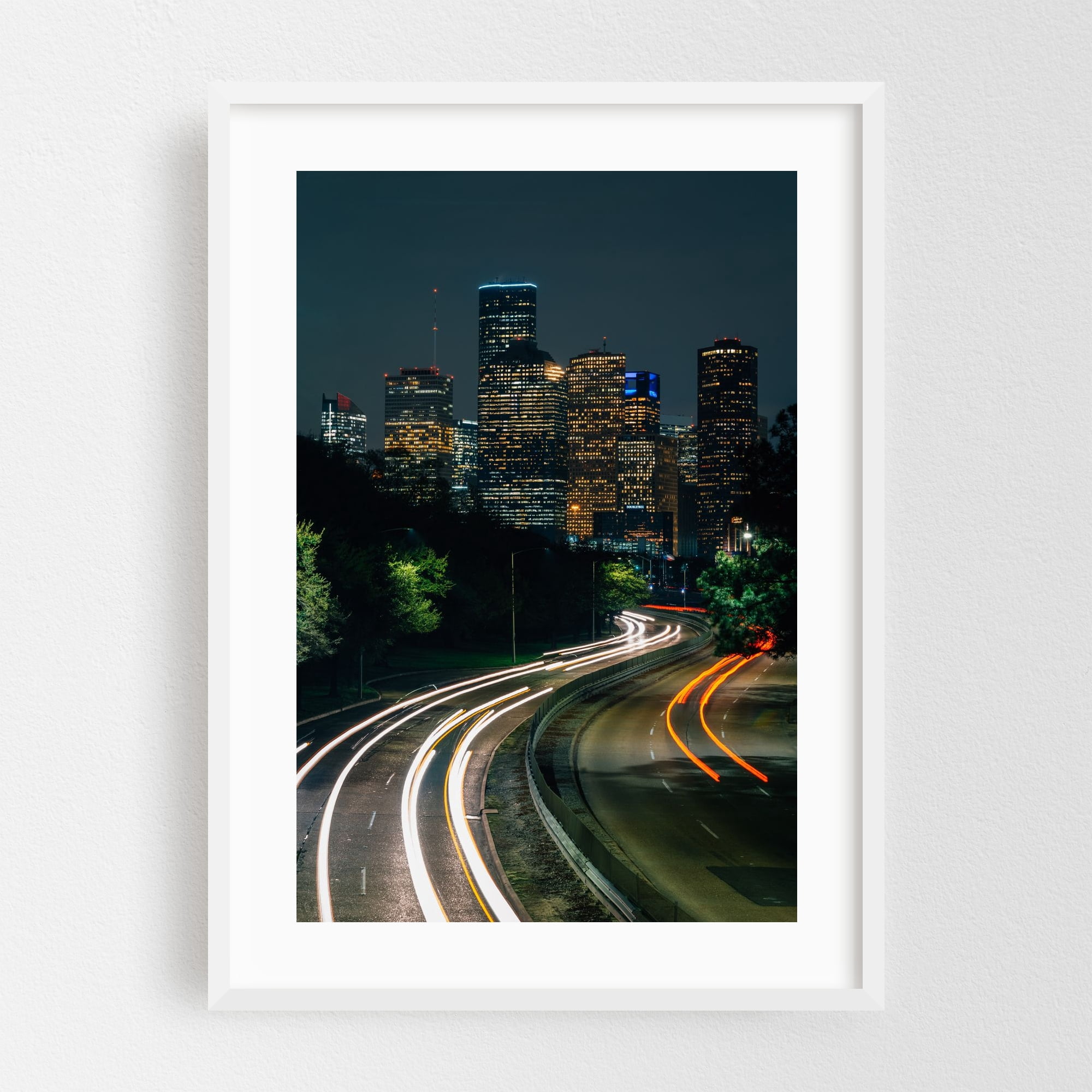 Houston Skyline 03 - Houston Texas Photography White Framed Wall Art ...