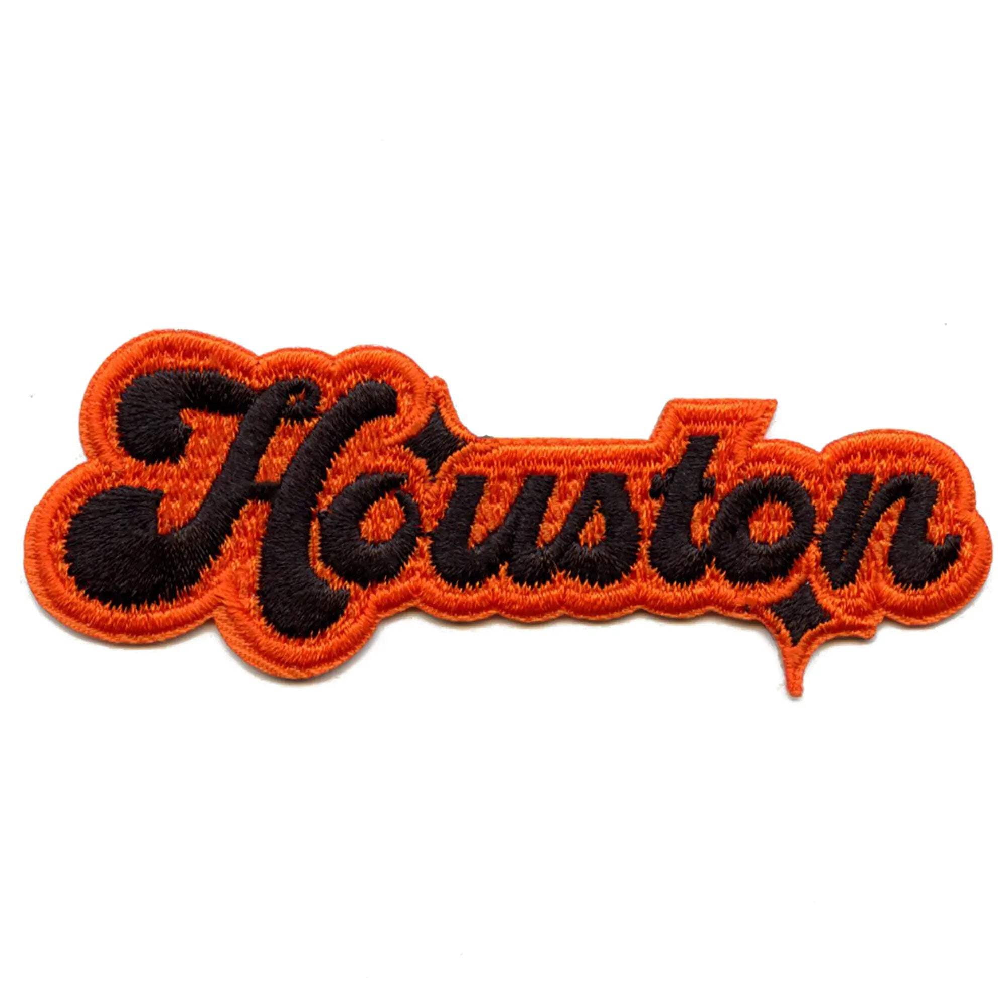 Houston Sparkle Script Patch Orange/Black Houstonian Soccer Embroidered ...