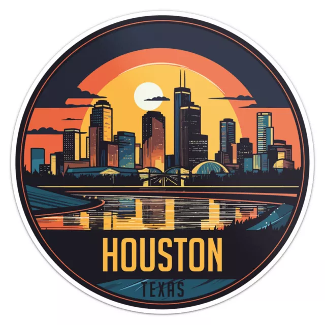 Houston Sticker Phone Decal Water Bottle Stickers Car Decals, Laptop ...