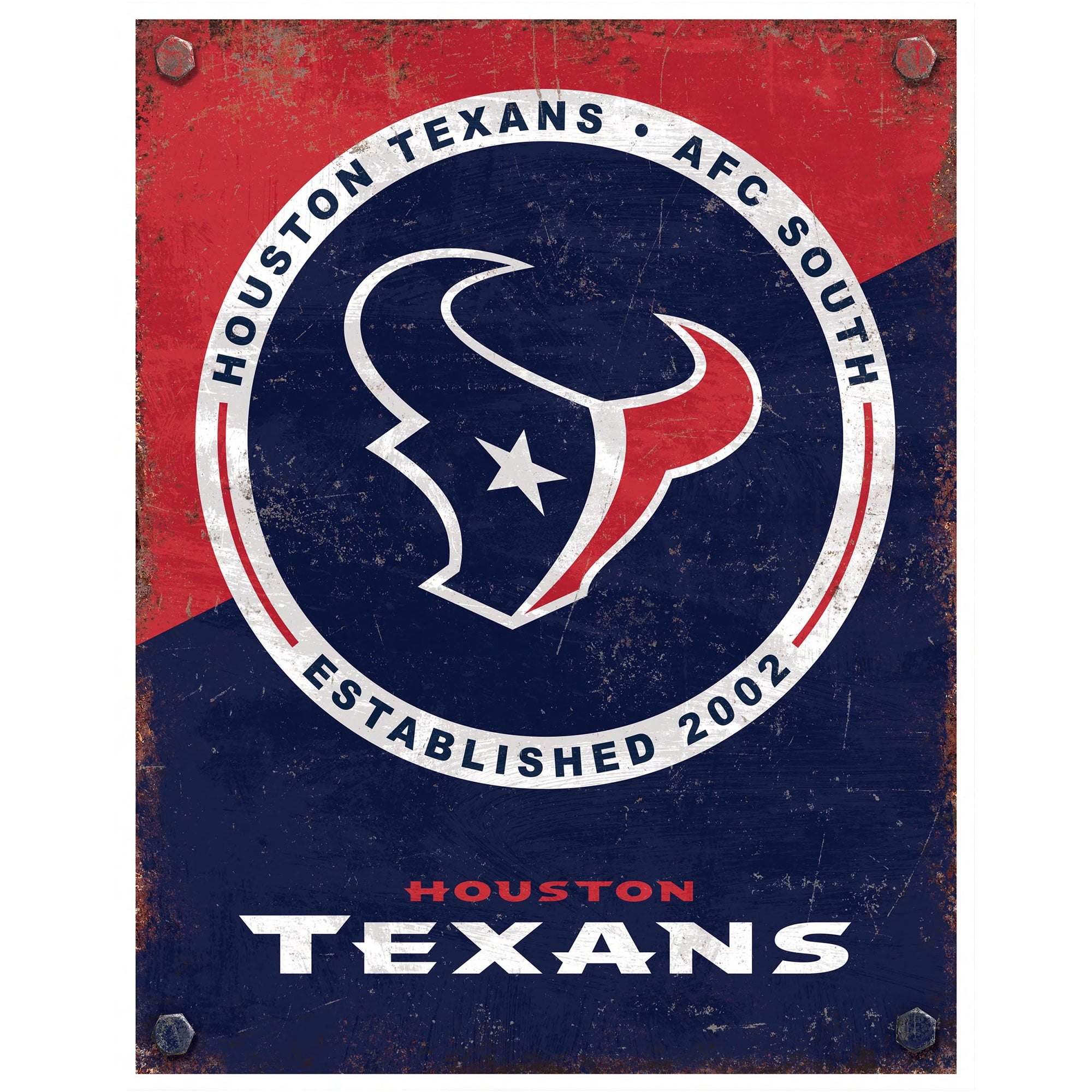 Houston Texans 13" x 20" Two-Tone Established Date Metal Sign - Walmart.com
