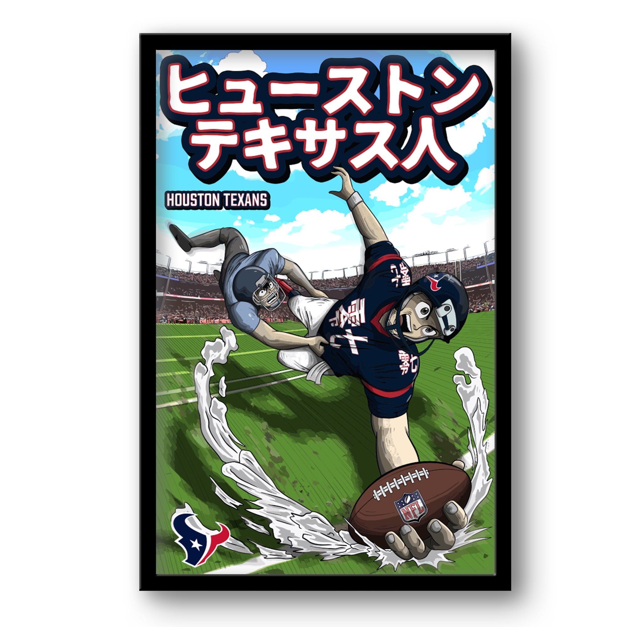 Houston Texans 14" x 20" Framed Anime Art Print - Walmart.com
