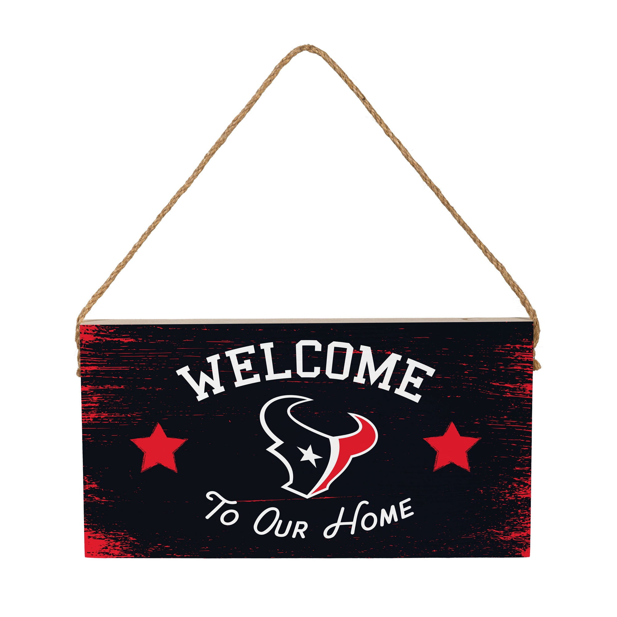 Houston Texans 6" x 11" Welcome Home Wood Wall Sign with Rope Hanger ...