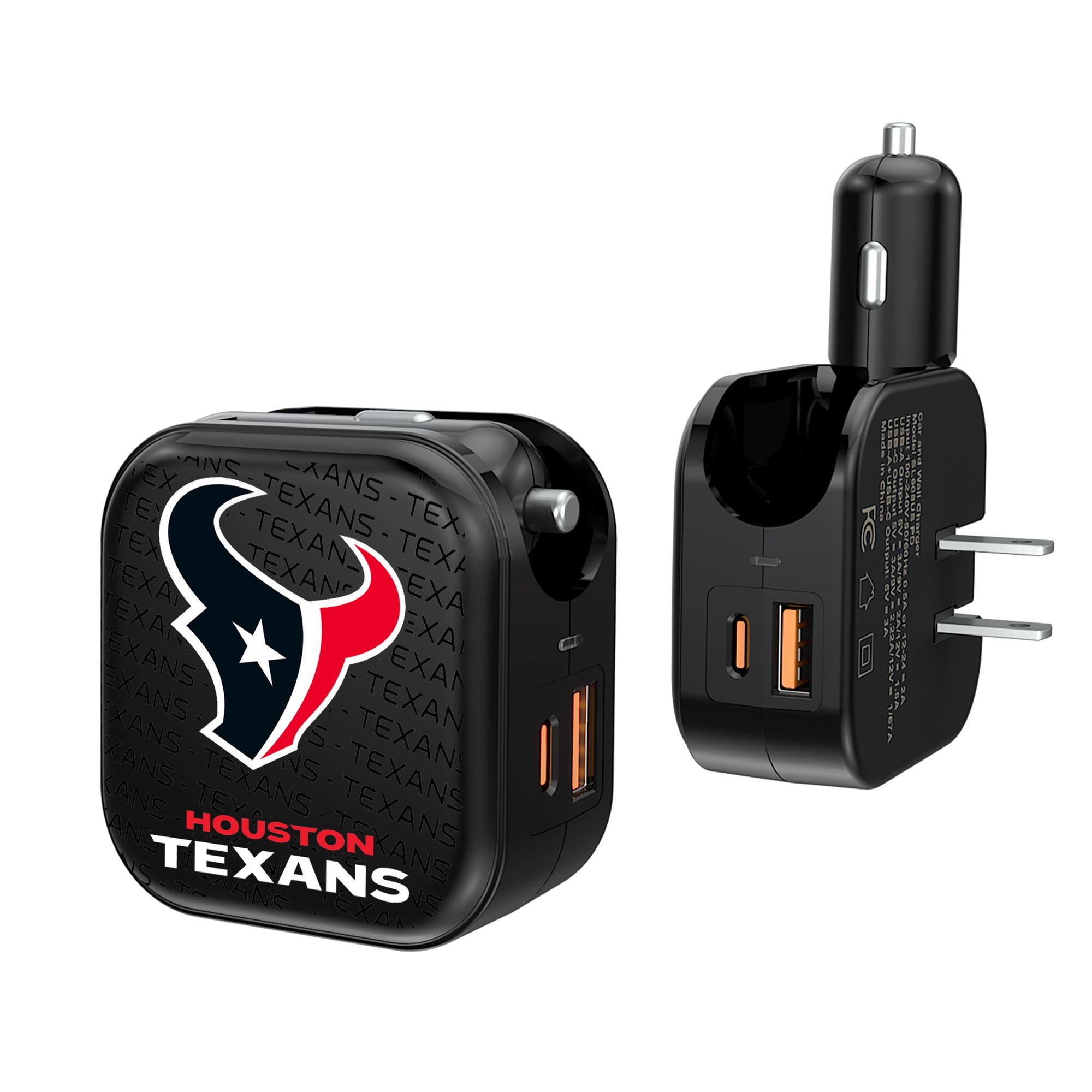 Houston Texans Team Logo Dual Port USB Car & Home Charger - Walmart.com