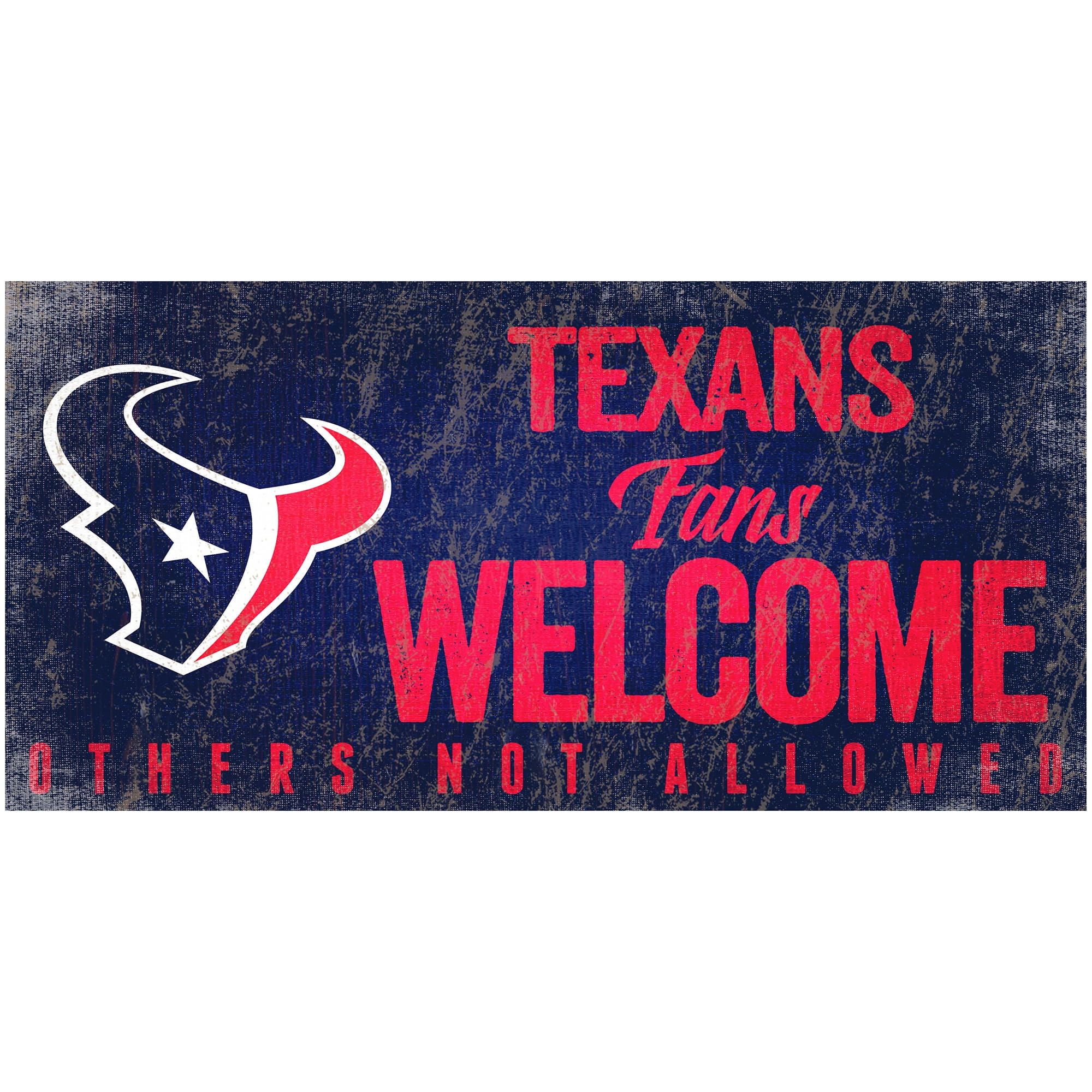 Houston Texans 6" x 12" Fans Welcome Sign - Walmart.com