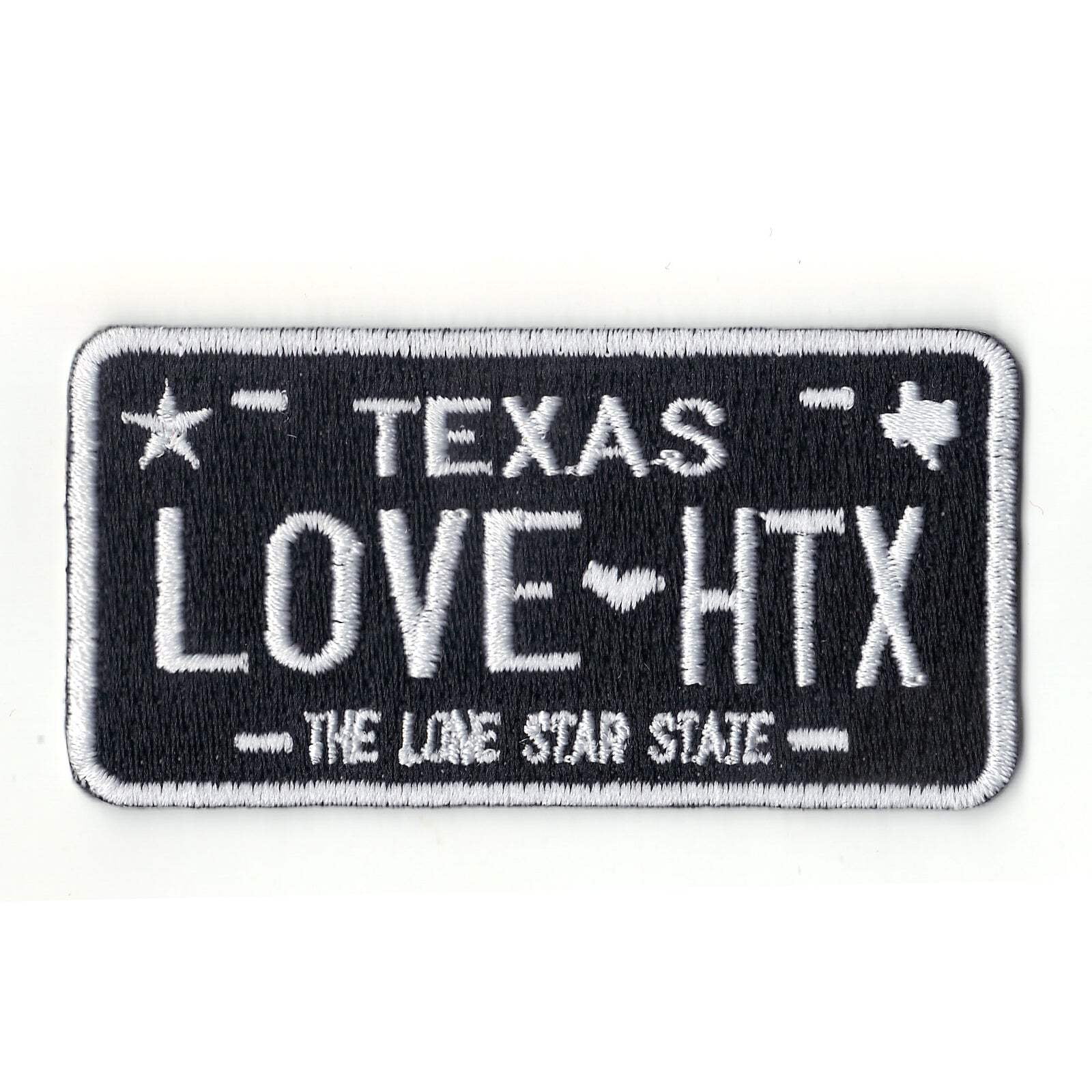 Houston Texas Black License Plate Logo LOVE HTX Iron On Patch - Walmart.com