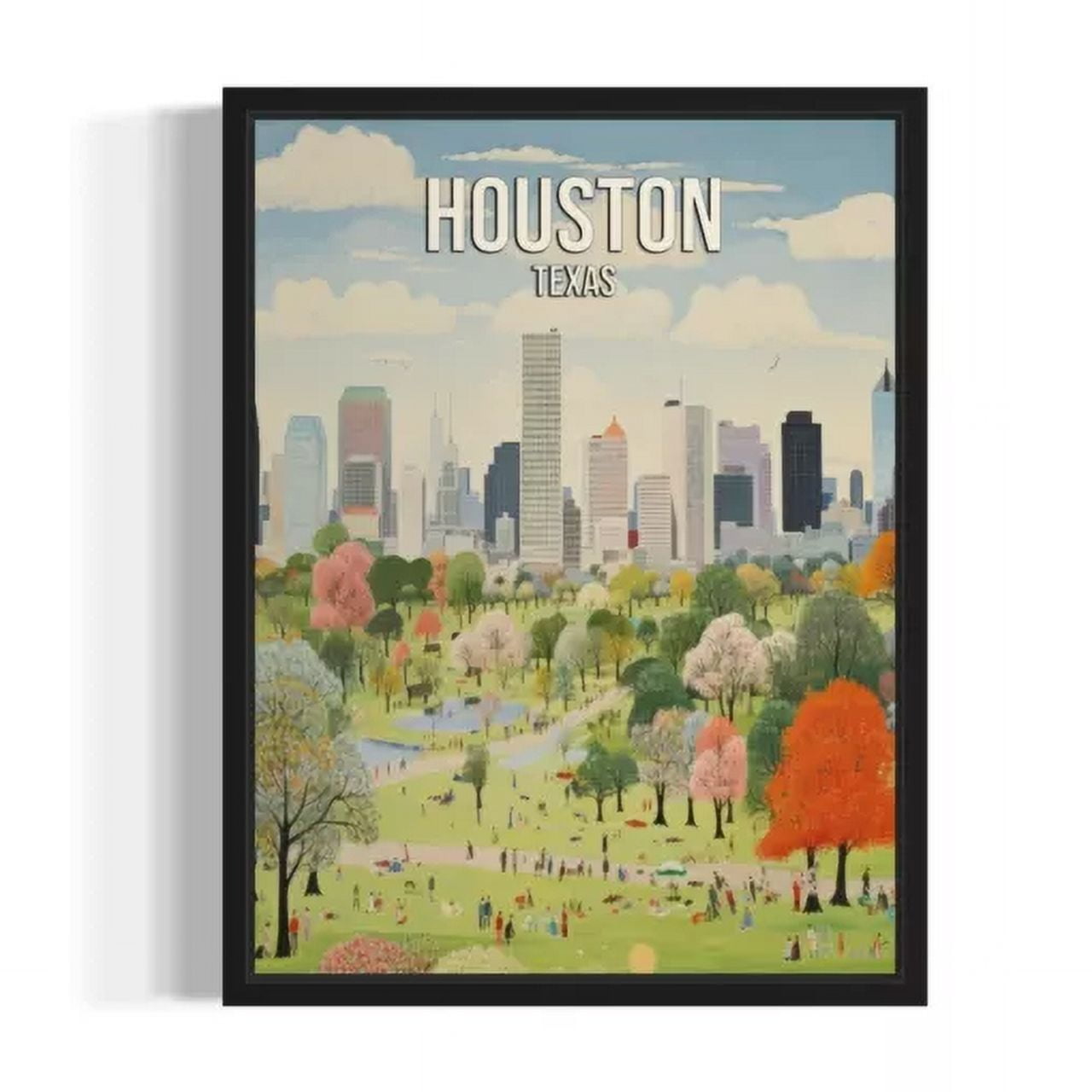 Houston Texas City Skyline Art Print Poster City Wall Art Painting ...