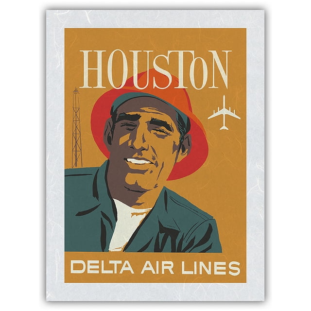 Houston Texas - Delta Air Lines - Vintage Airline Travel Poster by John ...
