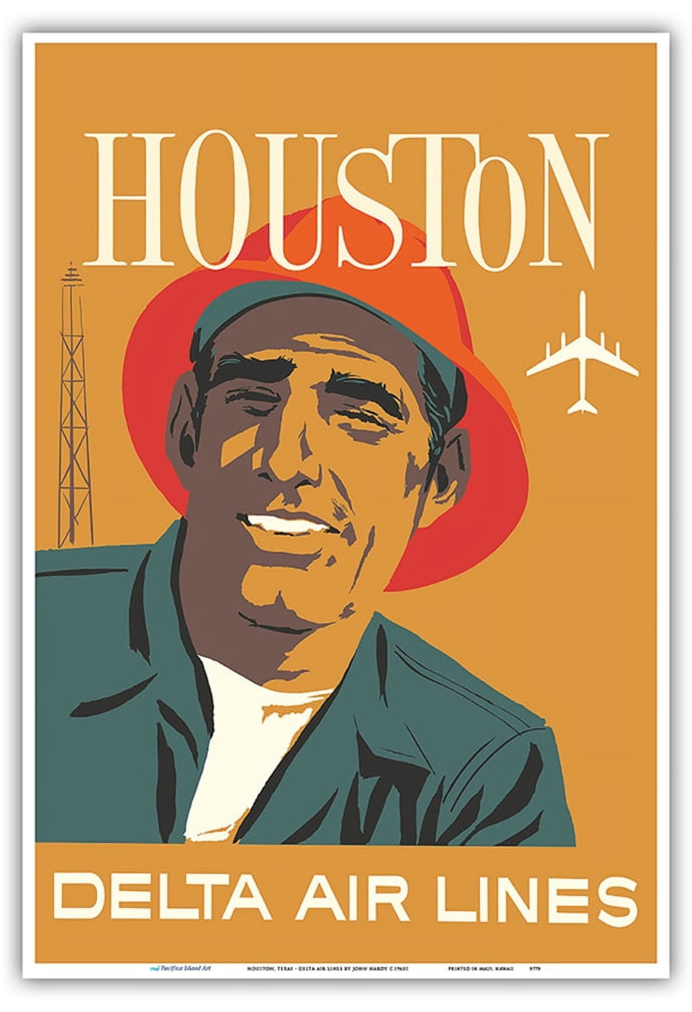 Houston Texas - Delta Air Lines - Vintage Airline Travel Poster by John ...