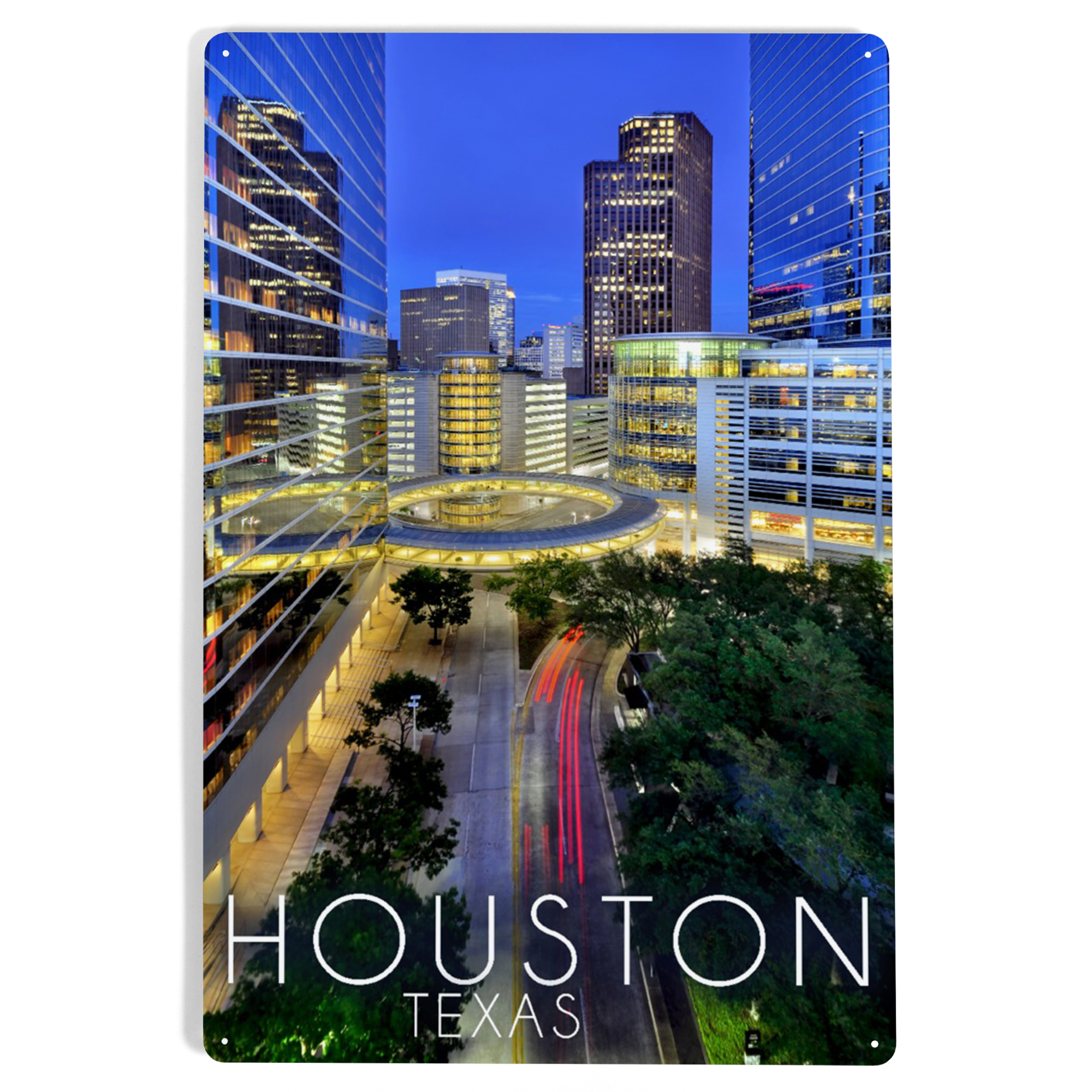 Houston, Texas, Downtown Skyline (12x18 Aluminum Art, Indoor Outdoor ...