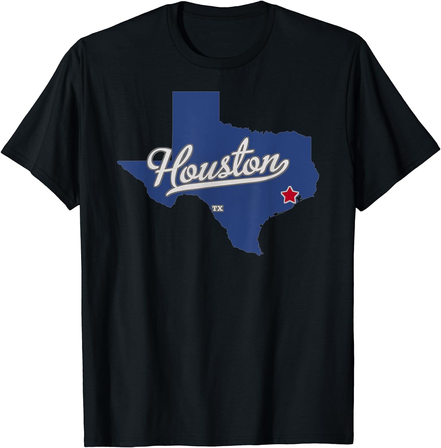 Houston Texas TX Map T-Shirt - Walmart.com