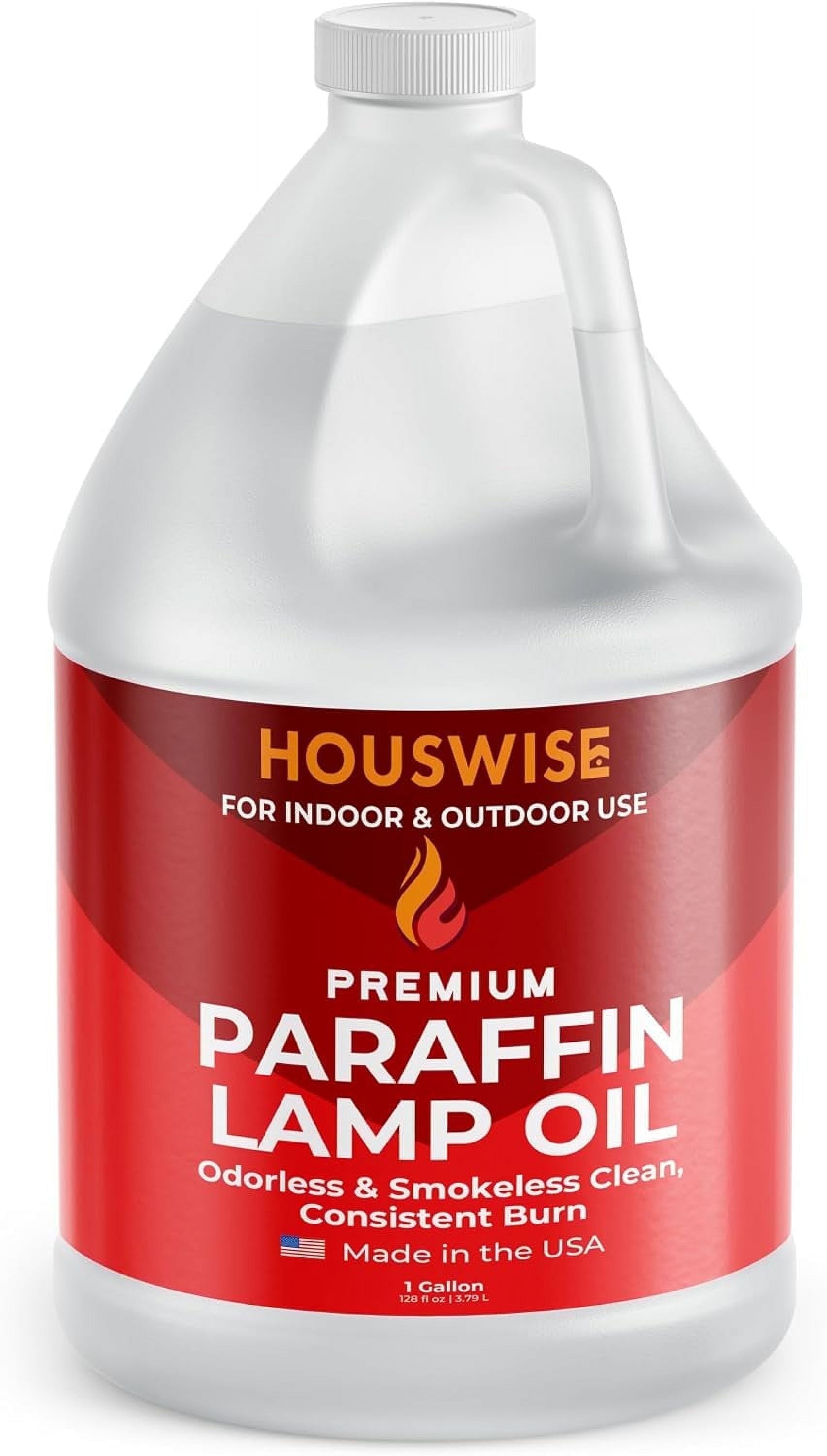 Houswise Liquid Paraffin Lamp Oil, 1 Gallon, Smokeless, Odorless Indoor ...