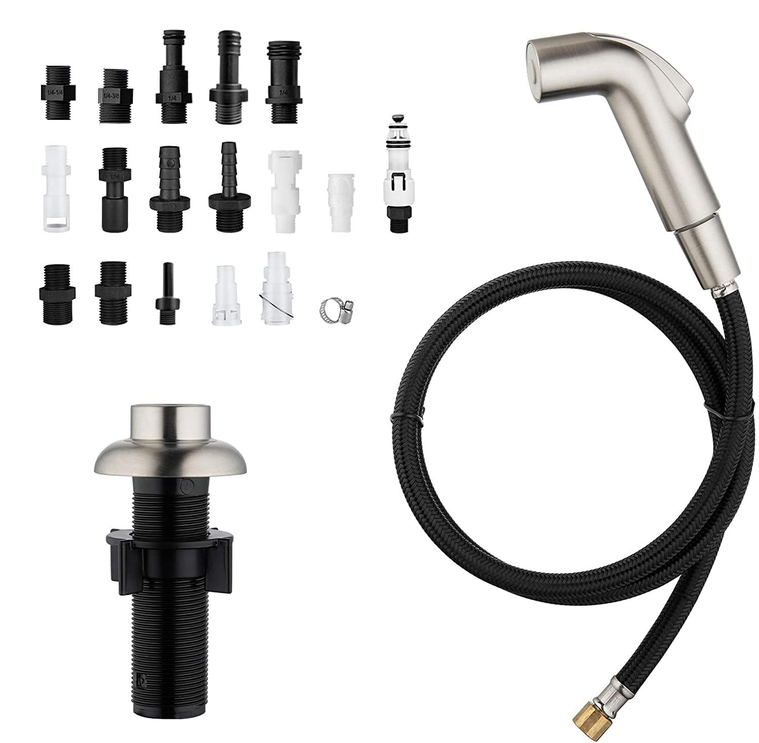 Houtingmann Kitchen Side Sprayer with Hose and Holder - Sprayer with 17 ...