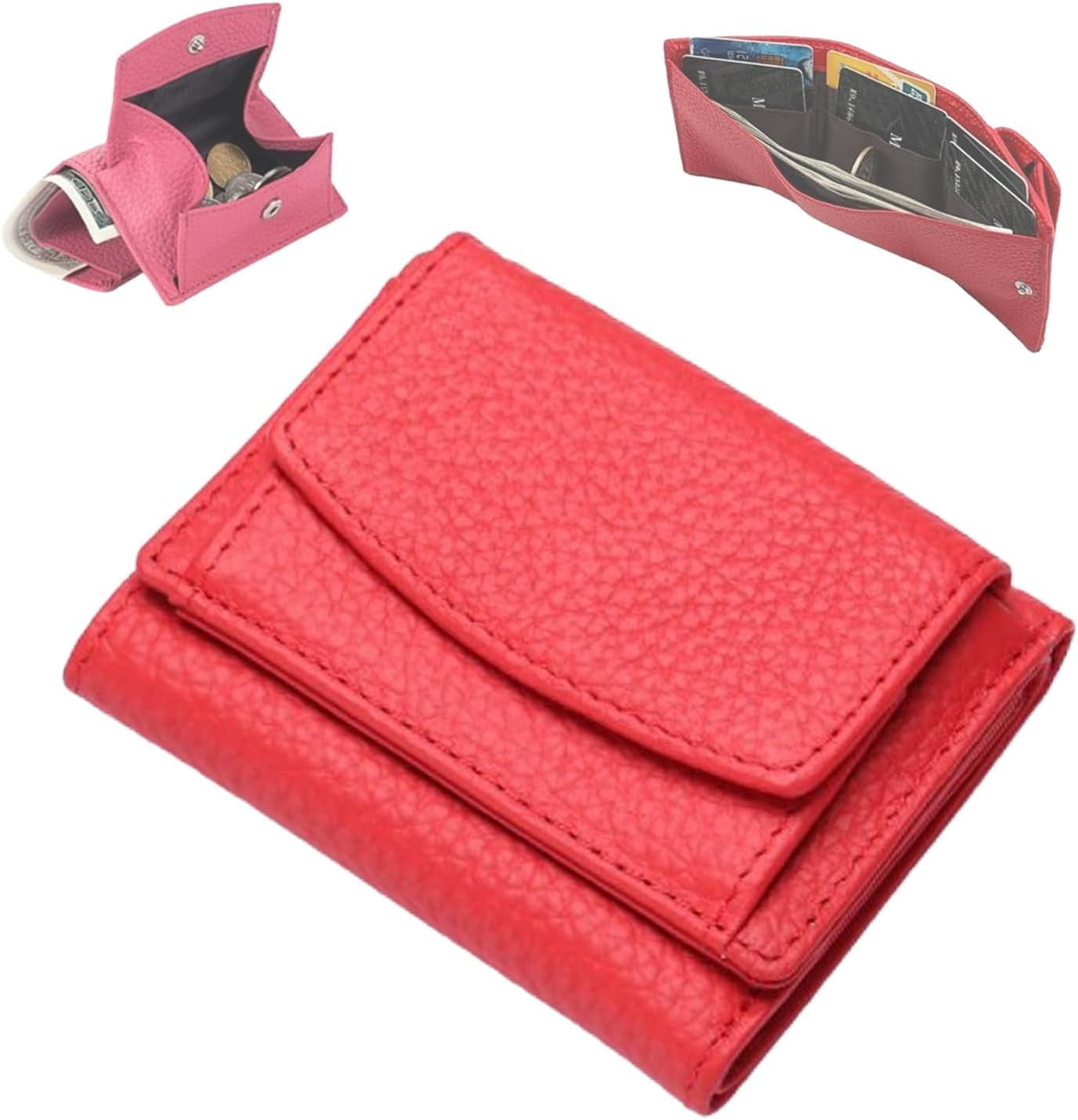 Houtndguter Mini Wallet,Stuffdatas 2025 New Leather Rfid Blocking Card ...