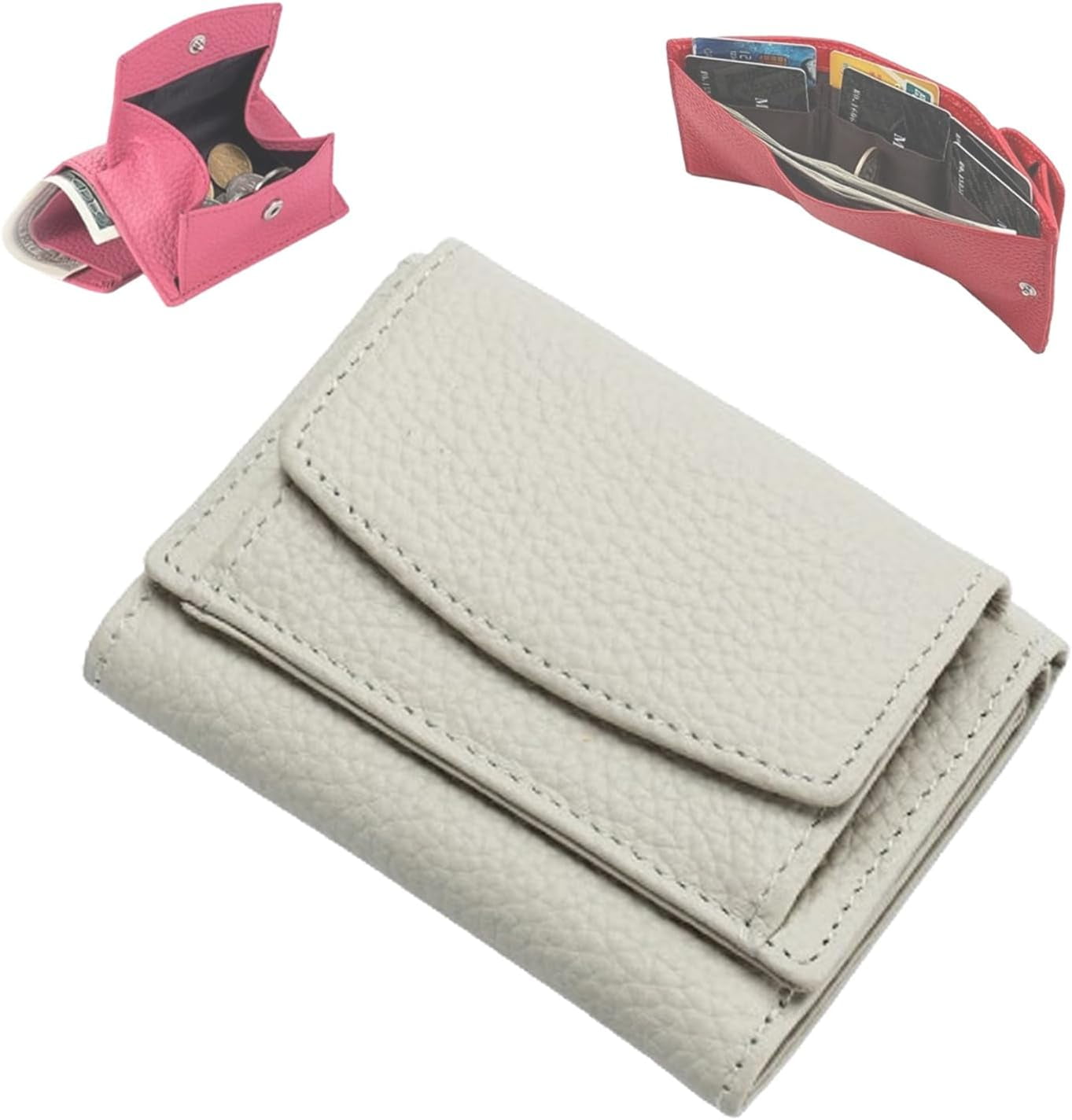 Houtndguter Mini Wallet,Stuffdatas 2025 New Leather Rfid Blocking Card ...