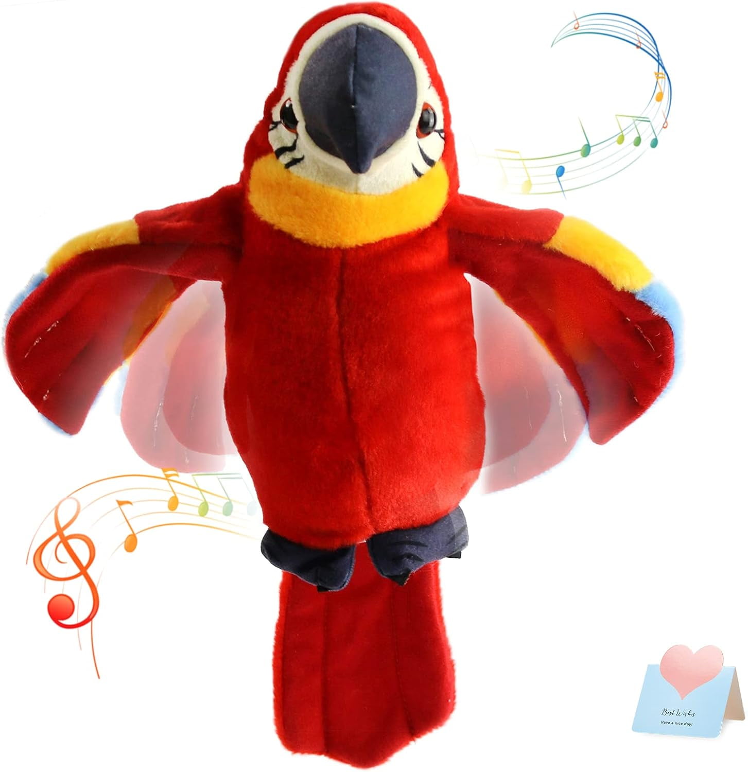 Houwsbaby 9'' Red Talking Parrot Plush Pal Repeat What You Say ...