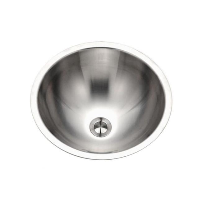Houzer CRT-1620-5 16 in. Opus Drop-in Round Bowl Bathroom Sink without ...