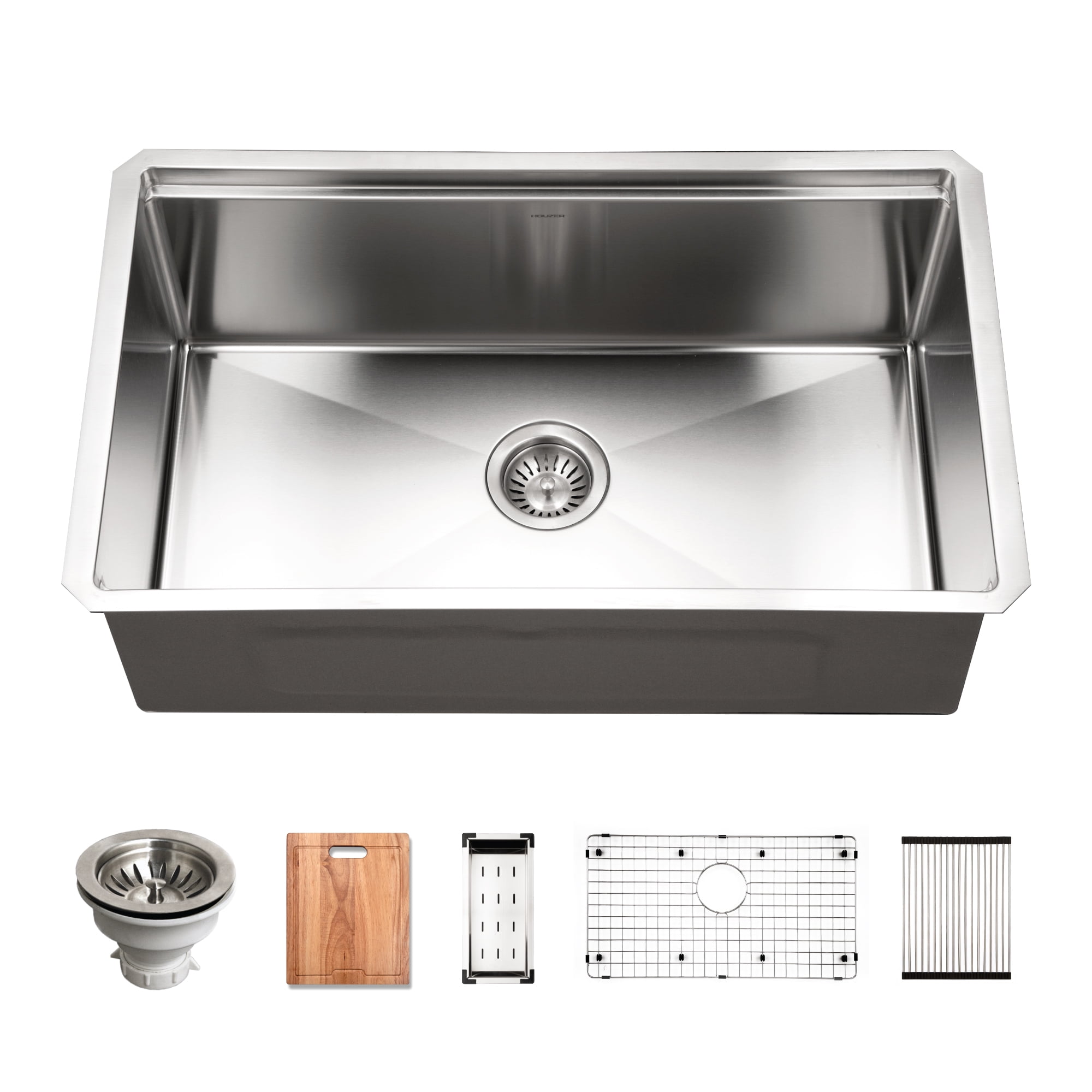 Houzer Novus 30 in Stainless Steel Undermount Single Bowl Workstation ...