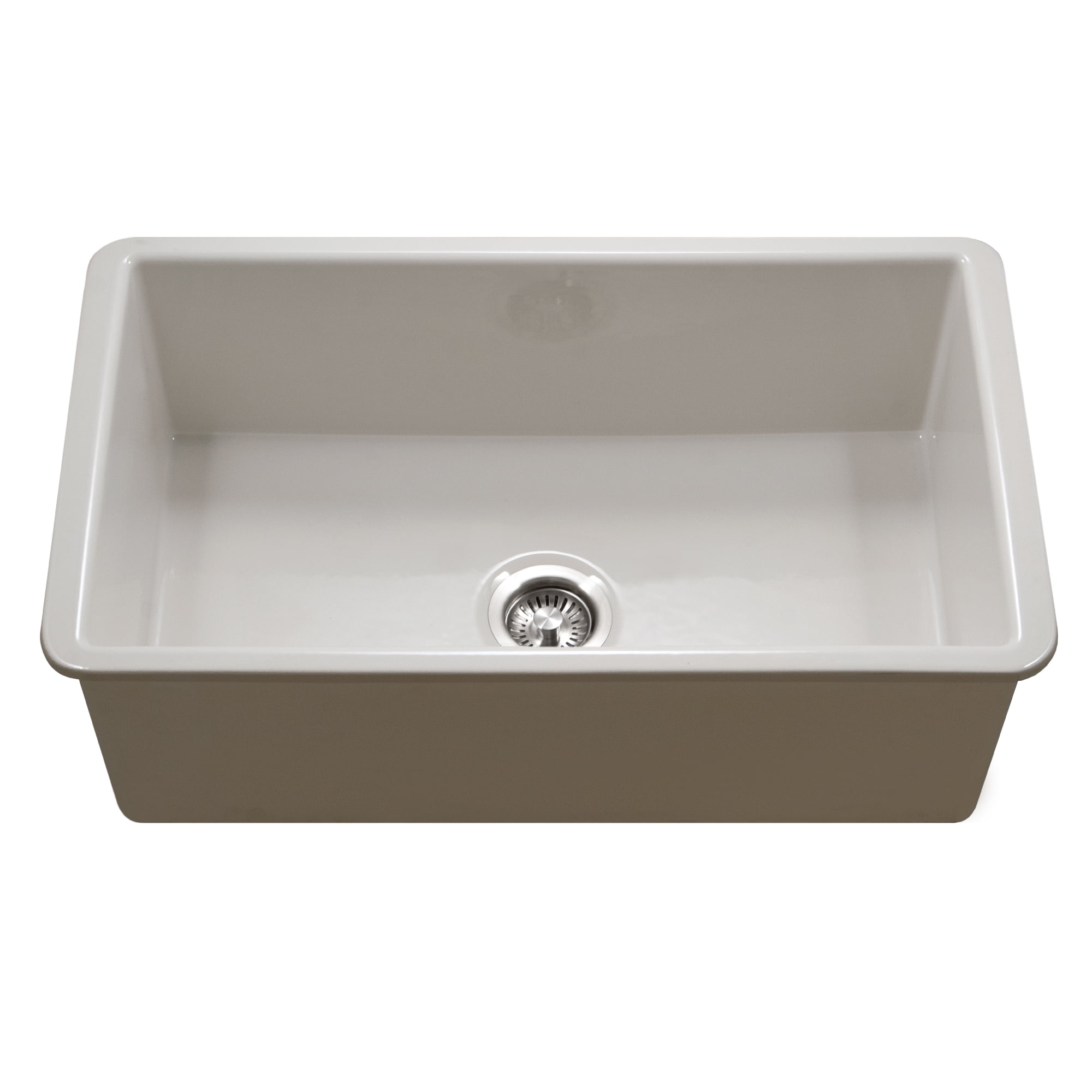 Houzer Platus 32 in Biscuit Fireclay Undermount Rectangle Single Bowl ...