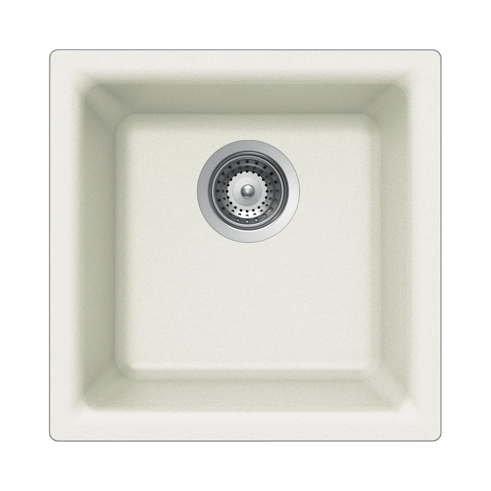 Houzer Quartztone 16 in Cloud Granite Composite Dual Mount Topmount or ...