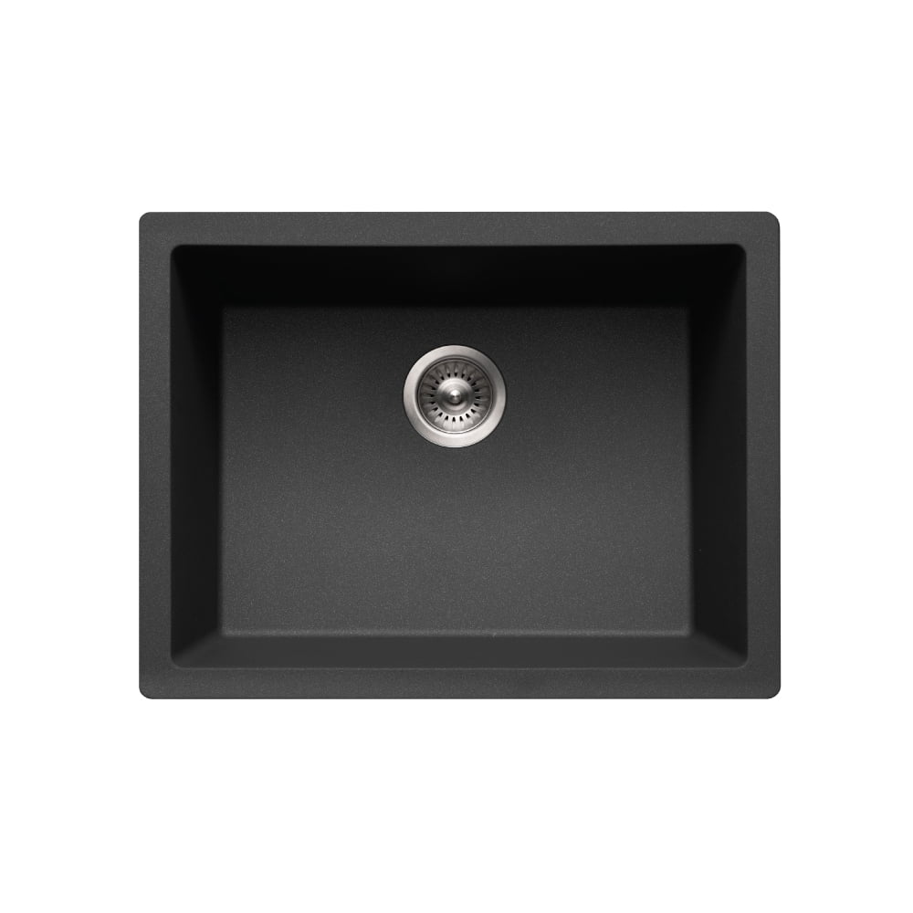 Houzer Quartztone 24 in Midnite Granite Composite Undermount Single ...
