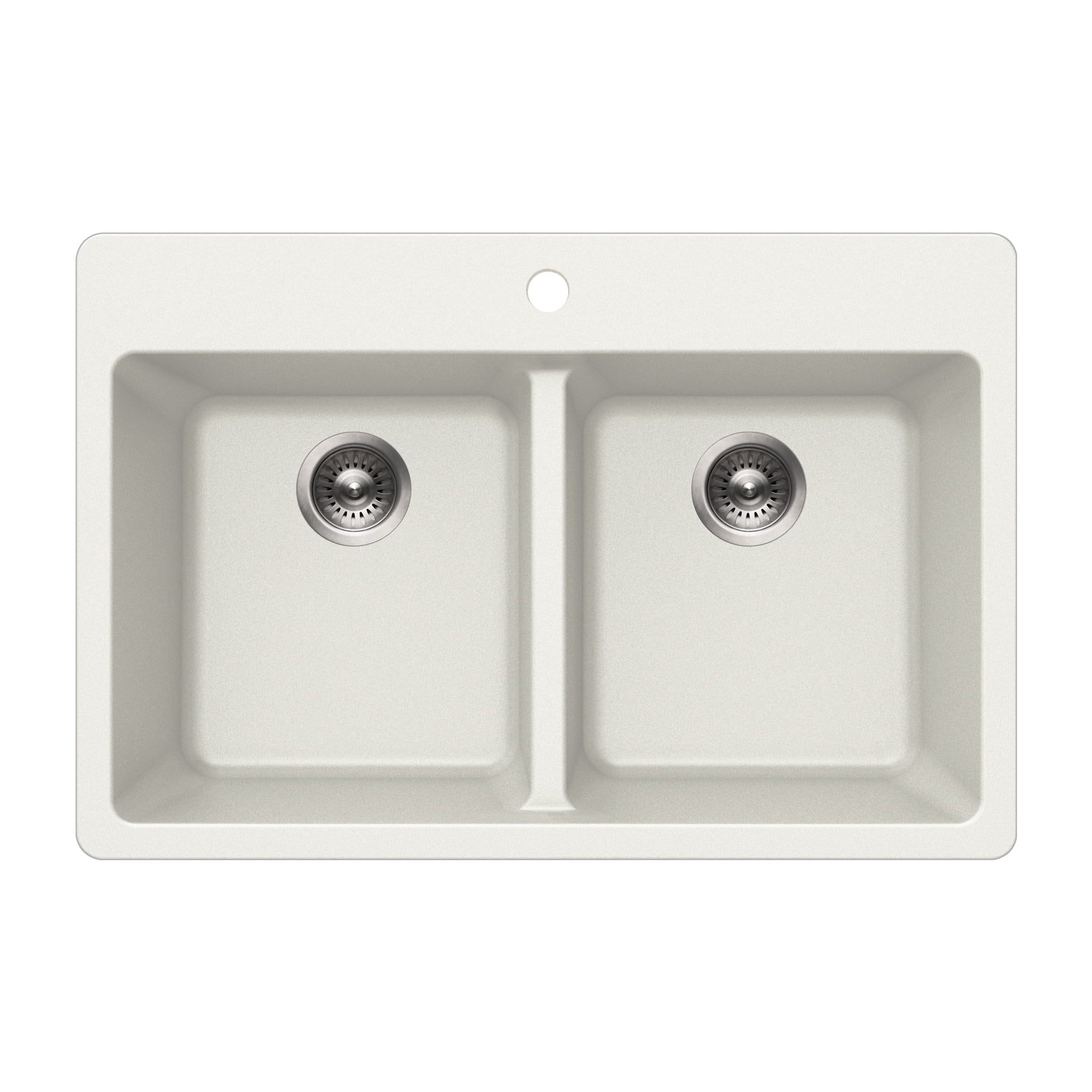 Houzer Quartztone 33 in Cloud Granite Composite Topmount 50/50 Double ...