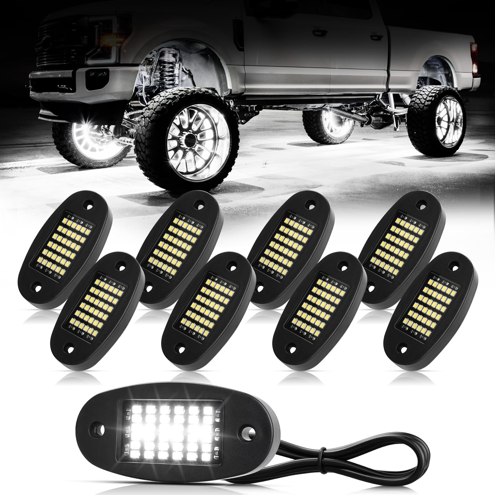 Hovano 8 Pods White MMF7 Rock Lights 6000K Pure White 36 LEDs SMD Chips ...