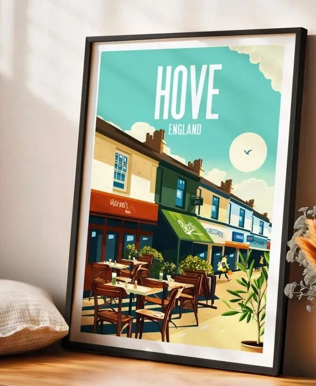 Hove Traditional Travel Print - England, Hove Poster, Hove Artwork NO ...