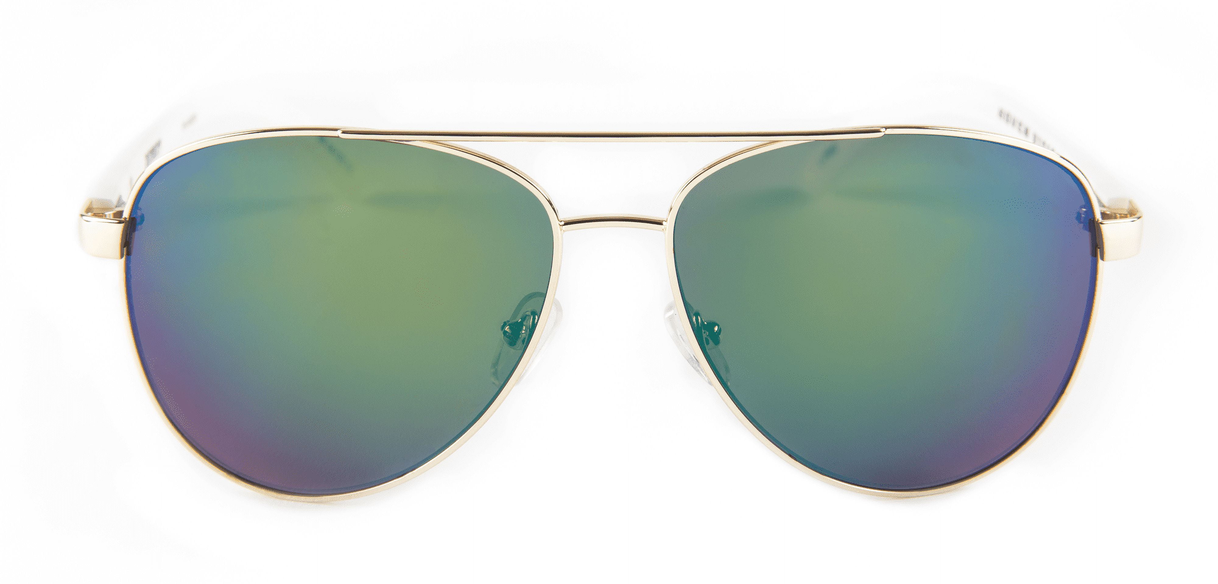 Hoven Dewey (White Matte-Gold/Green Chrome Polarized) Sunglasses ...