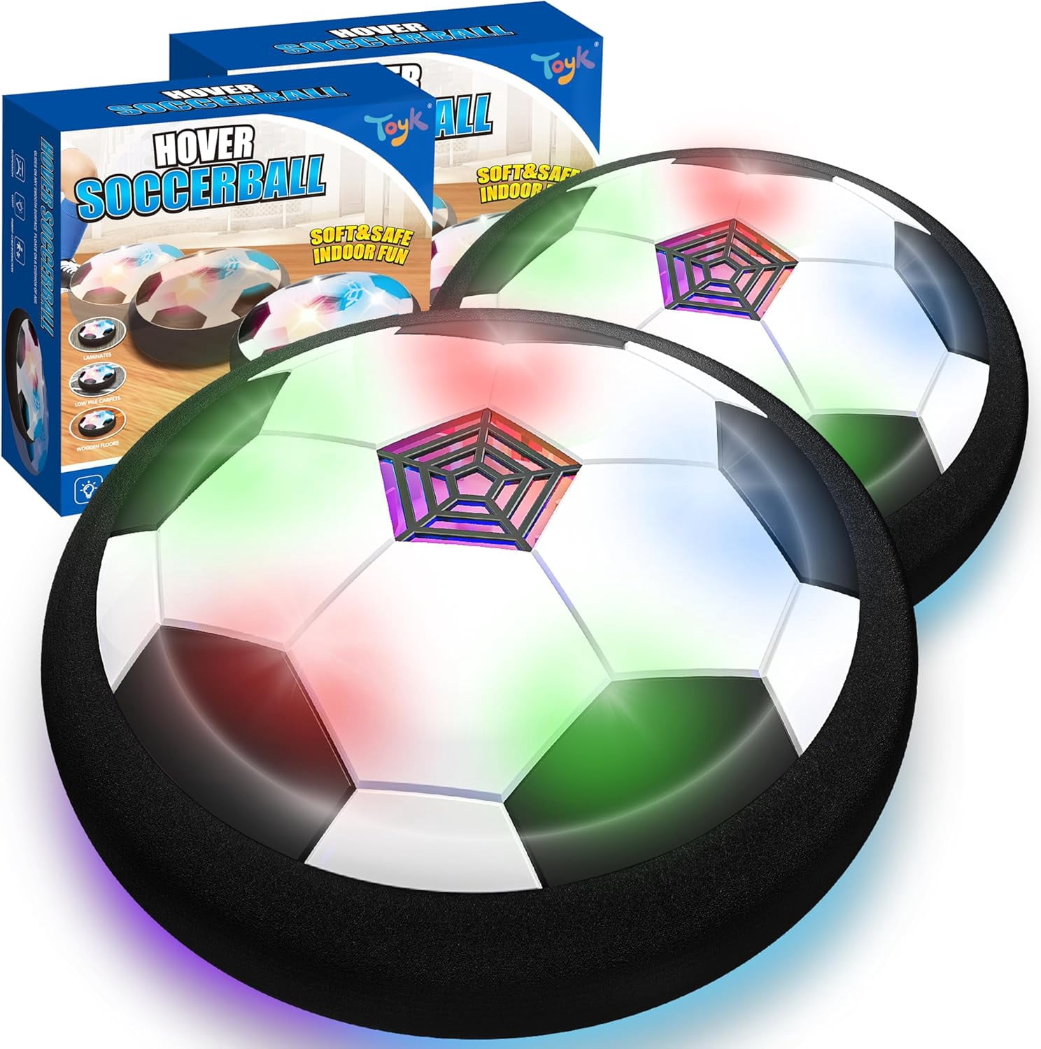 Hover Soccer Ball Boy Toy, Air Powered Floating Hover Soccers with LED ...