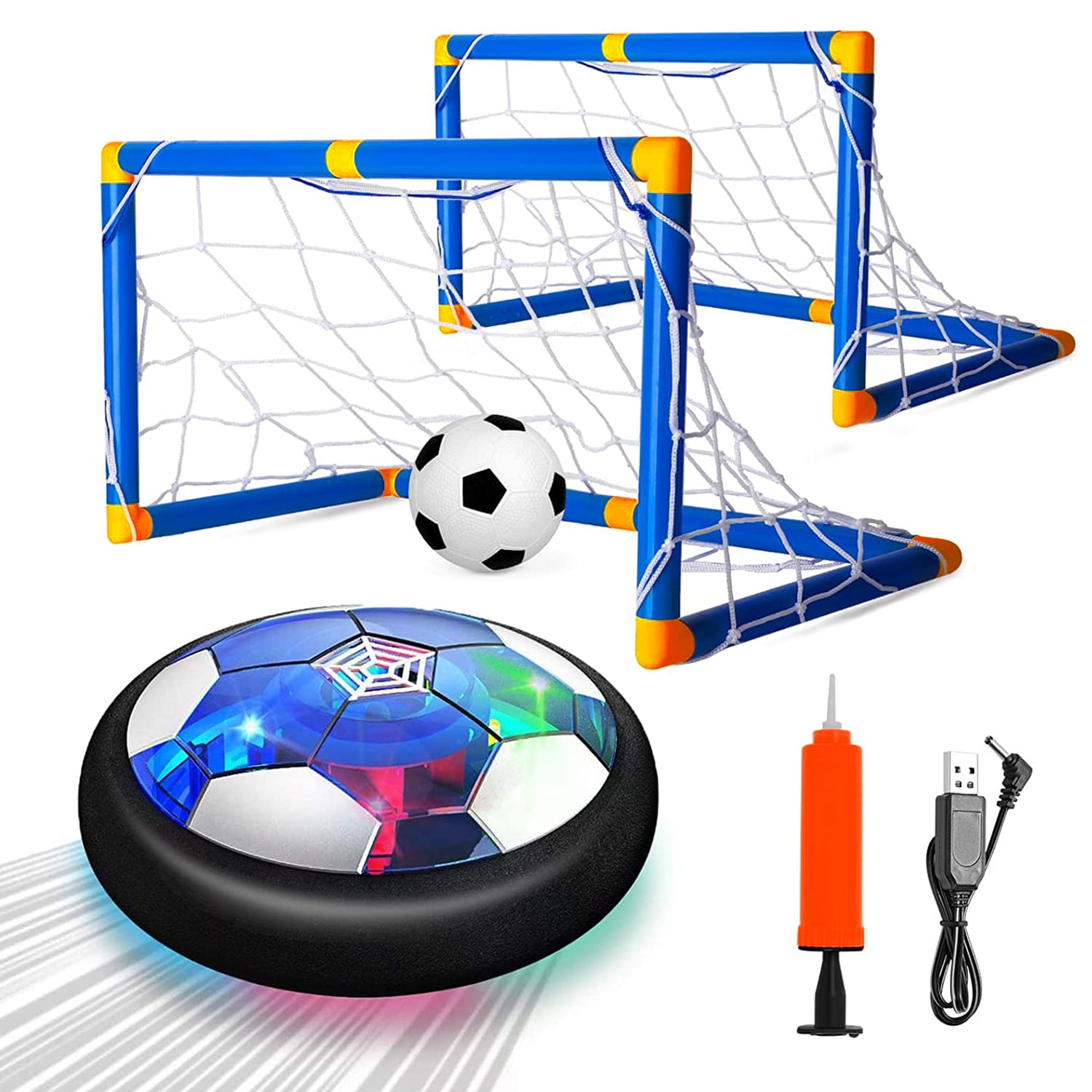 Hover Soccer Ball Set Kids Toy Colorful LED Lights, USB Rechargeable ...