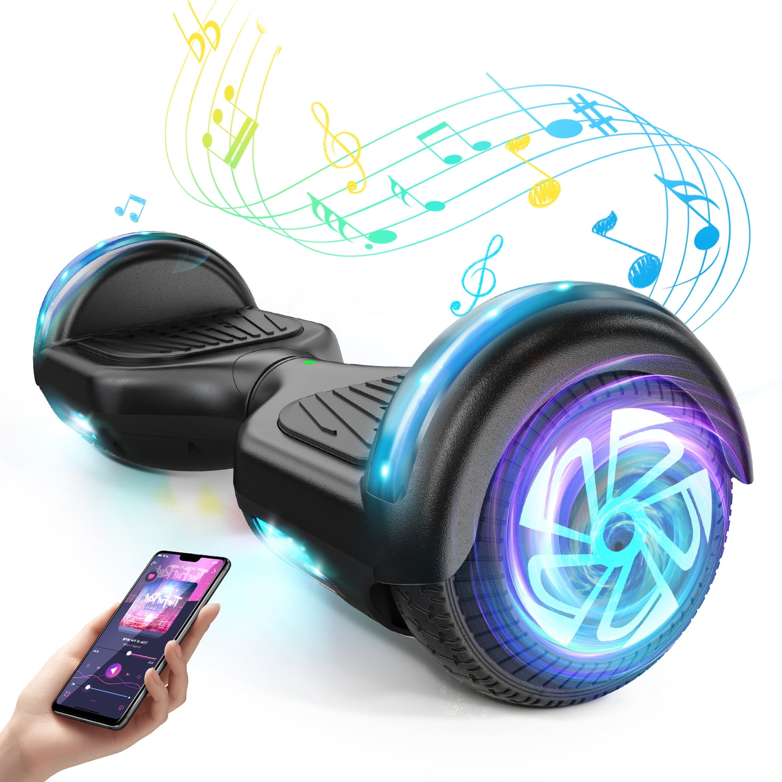 Hoverboard, 6.5" Self-Balancing Electric Scooter with Bluetooth ...
