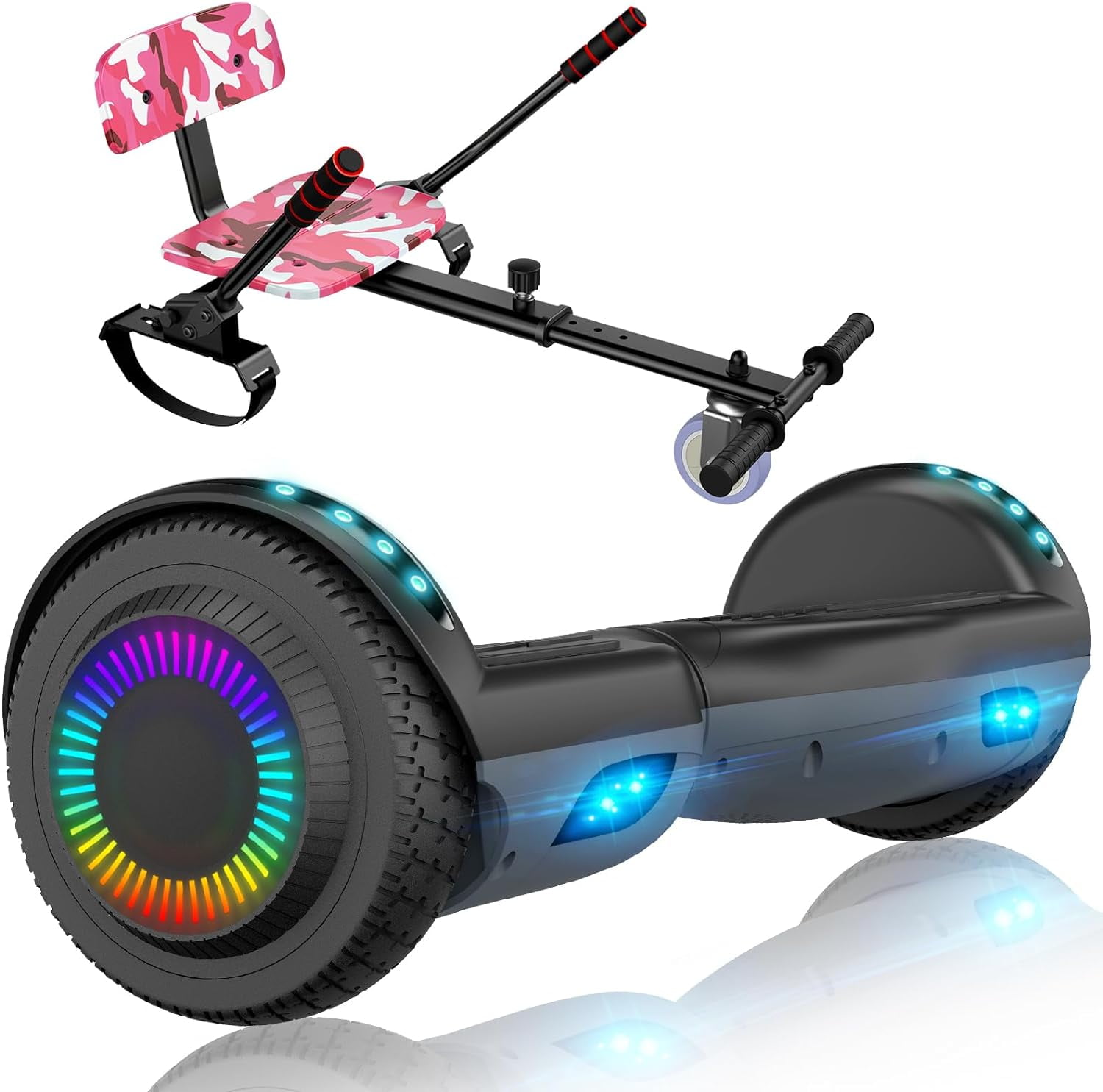 Hoverboard Go Kart Combo, 6.5" Two Wheel Self Balancing Scooter with ...