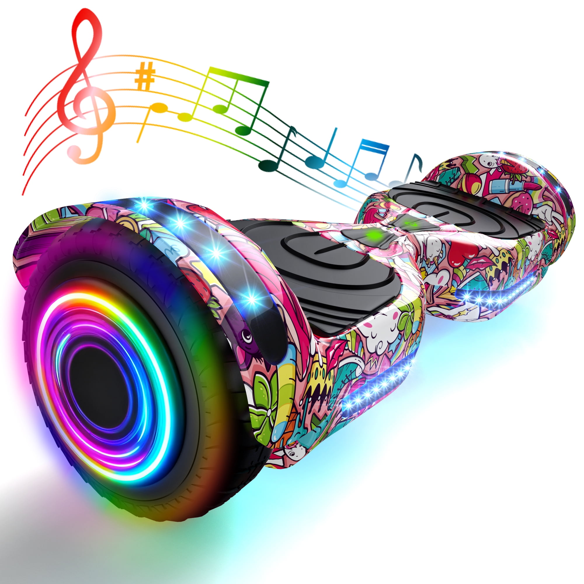 Tcdjtc Hoverboard with Bluetooth and Led Lights, Balance Board for Kids ...