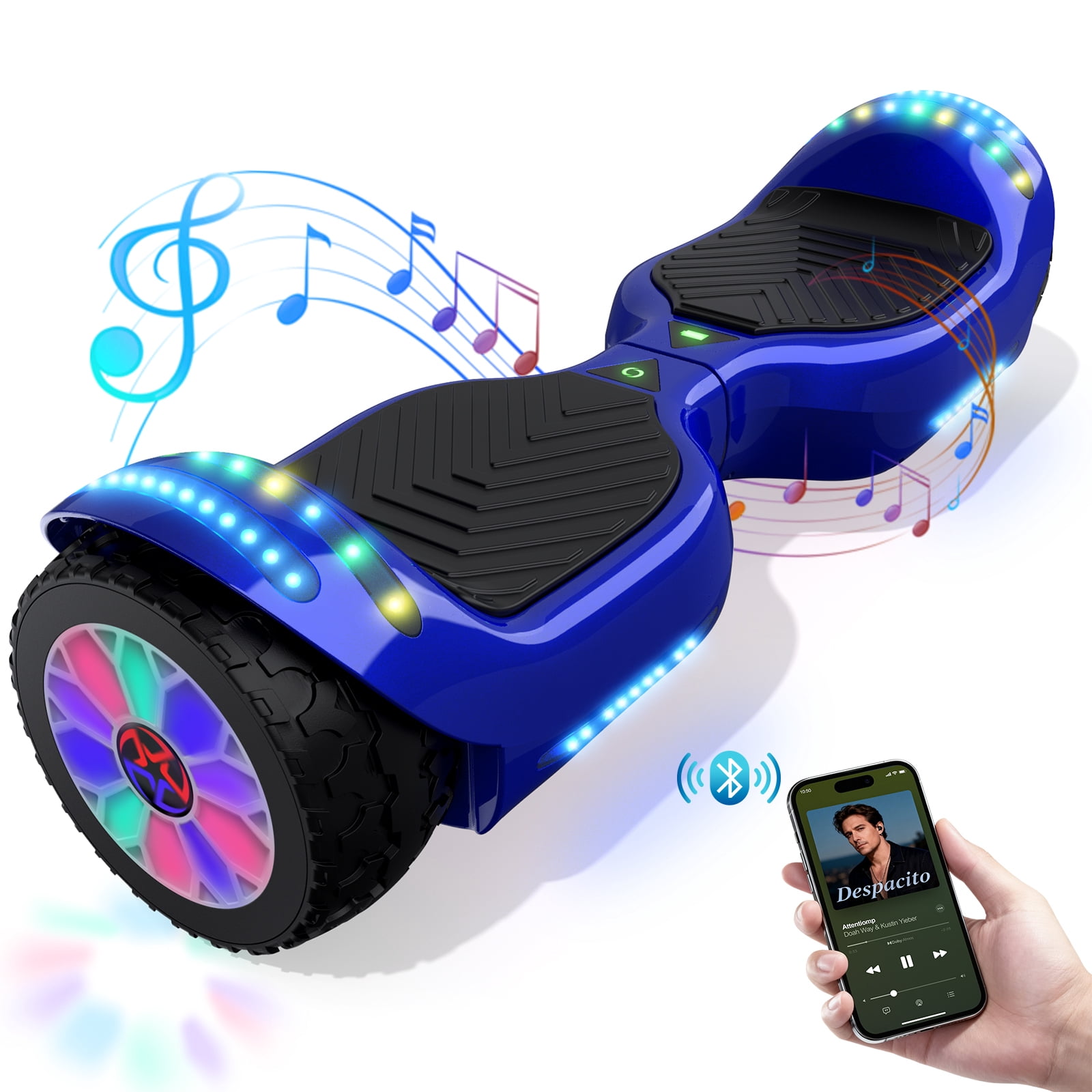 Tcdjtc Hoverboard with Bluetooth and Led Lights, Balance Board for Kids ...