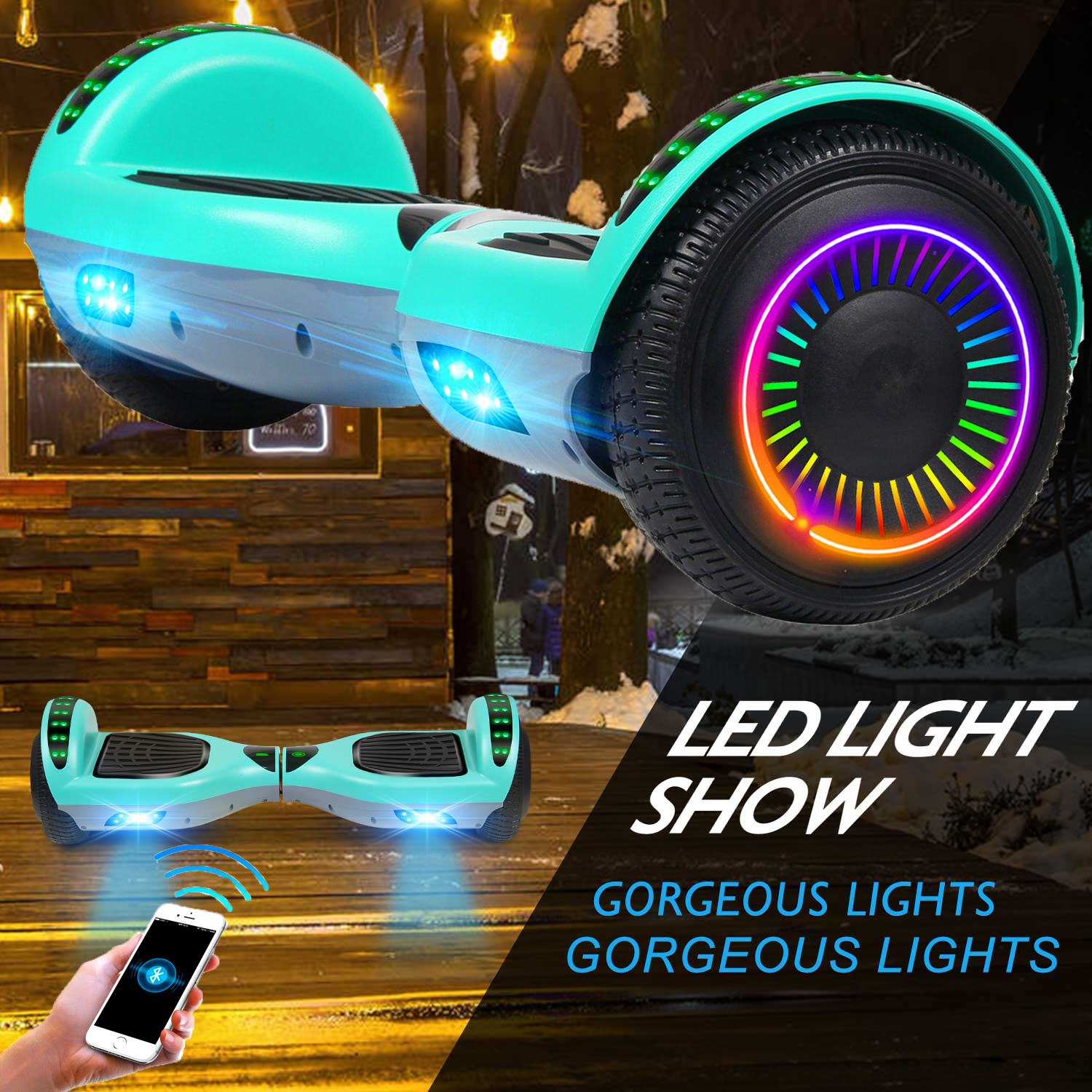 Hoverstar Flash Wheel Hoverboard 6.5 In., Bluetooth Speaker with LED ...