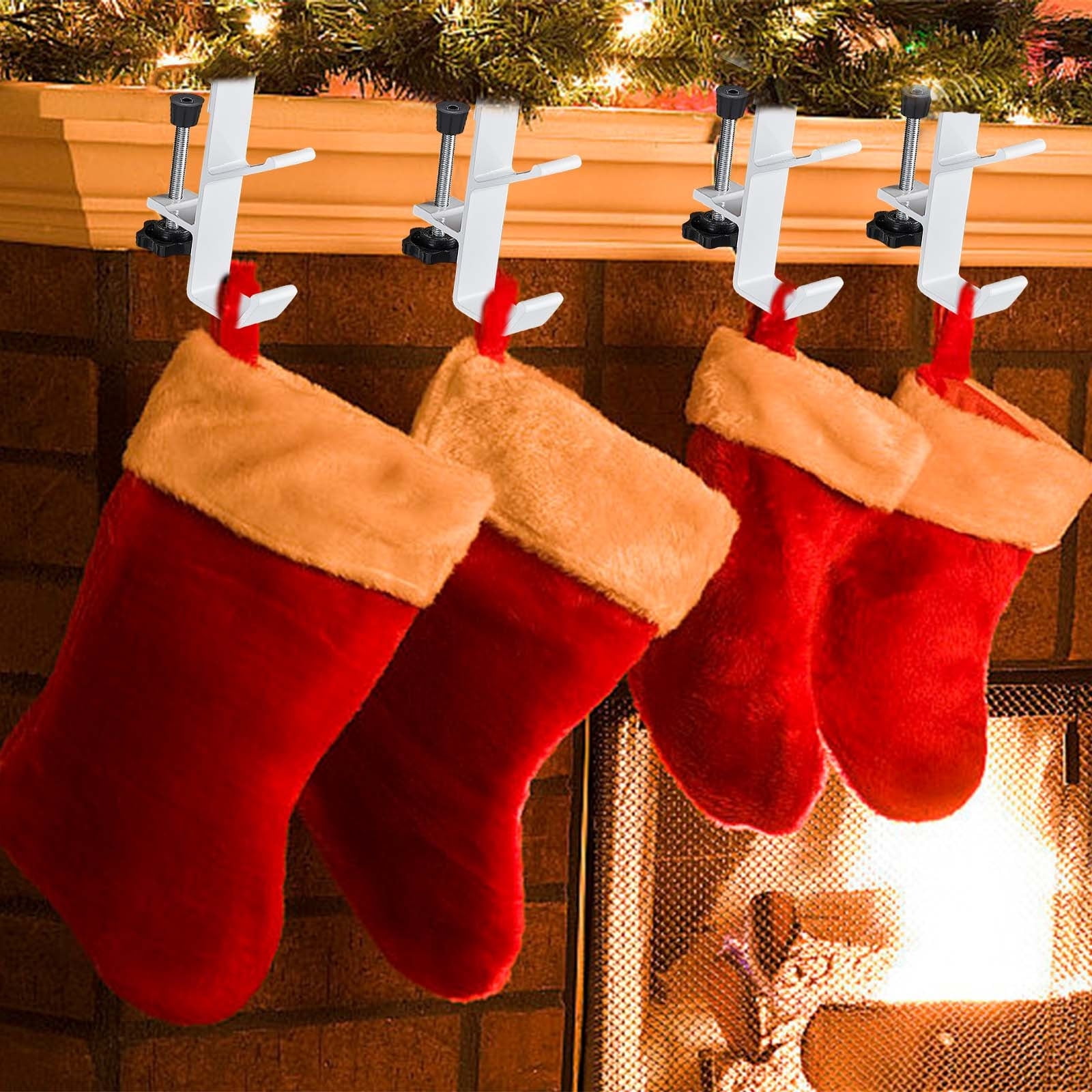 Hovilon 2 in 1 Mantel Hanger for Garland,Adjustable Stocking Hangers ...