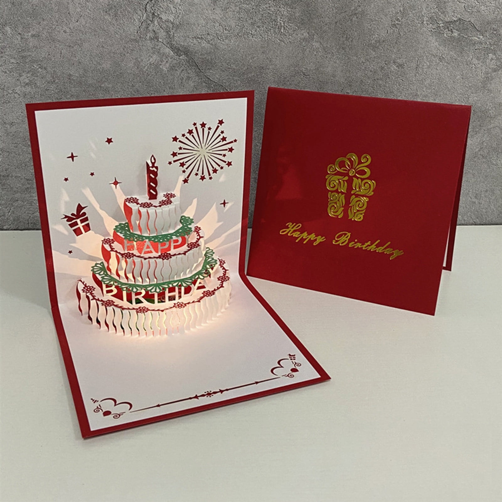 3D Pop-uPUp Birthday Cake Greeting Card - Personalized Birthday Card ...