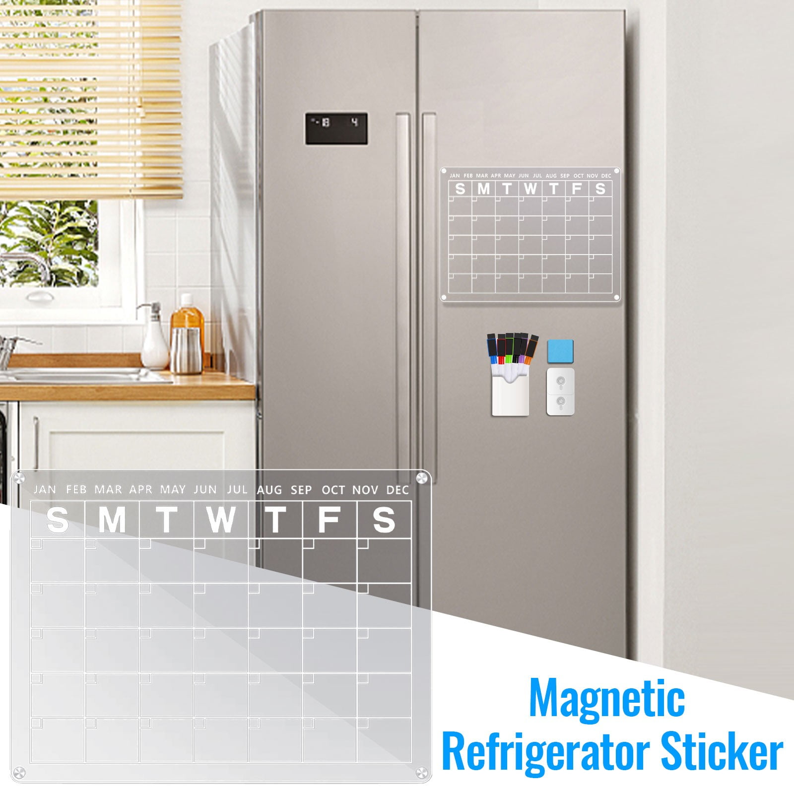 Hovilon Acrylic Magnetic Dry Erase Board for Fridge, Clear Magnetic to ...