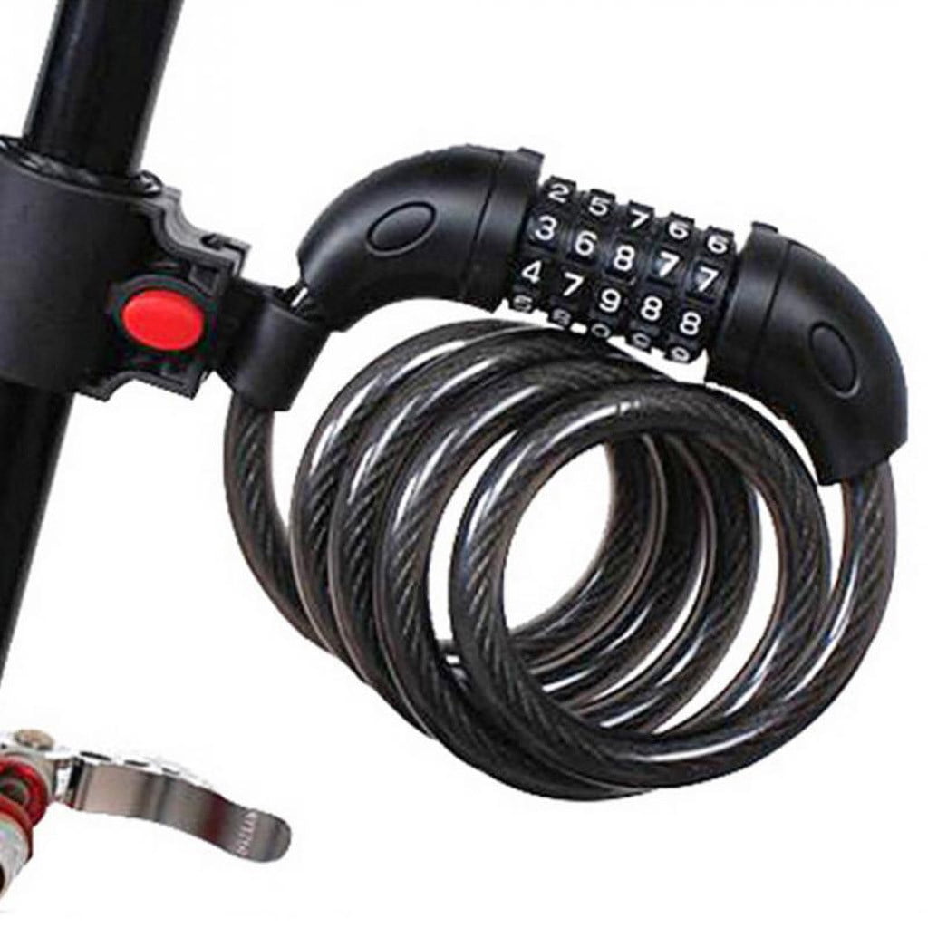 Hovilon Bike Lock,High Security 5 Digit Resettable Combination Coiling ...