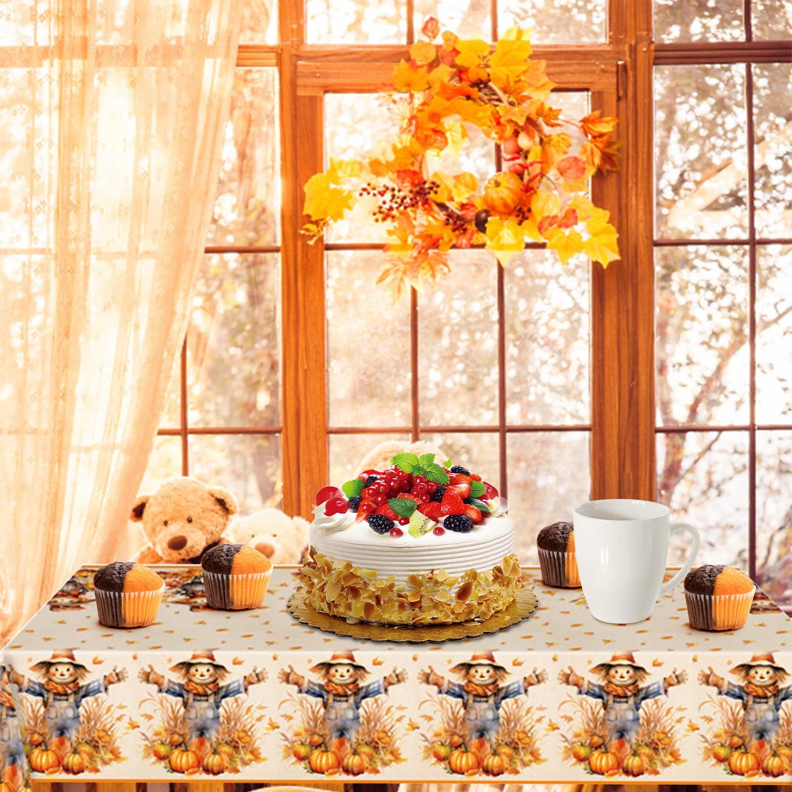 Hovilon Clearance Thanksgiving Fall Leaf Tablecloth，Disposable Autumn ...