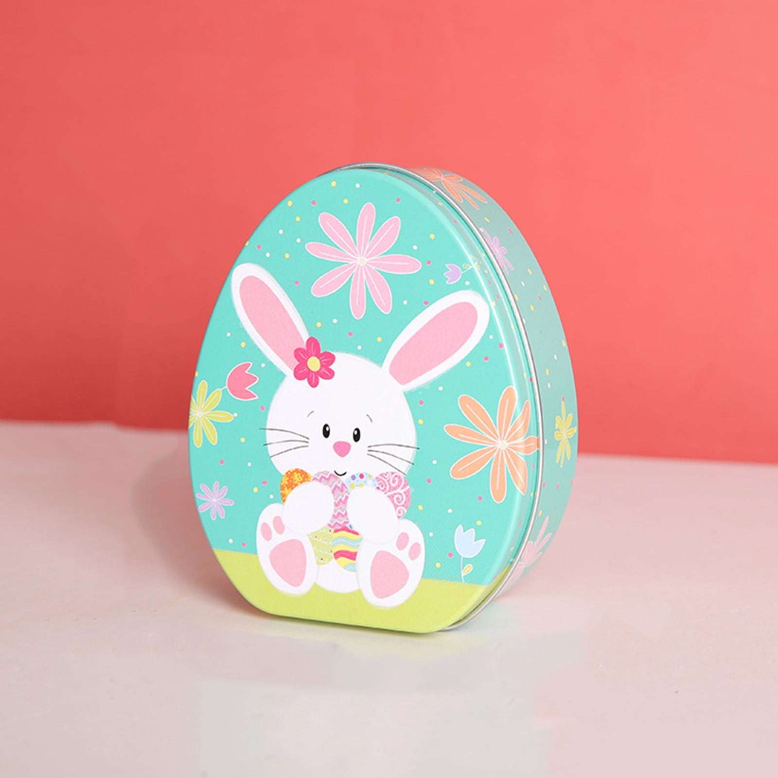Hovilon Easter Egg Tin Box，Vintage Easter Bunny Candy Box Easter ...