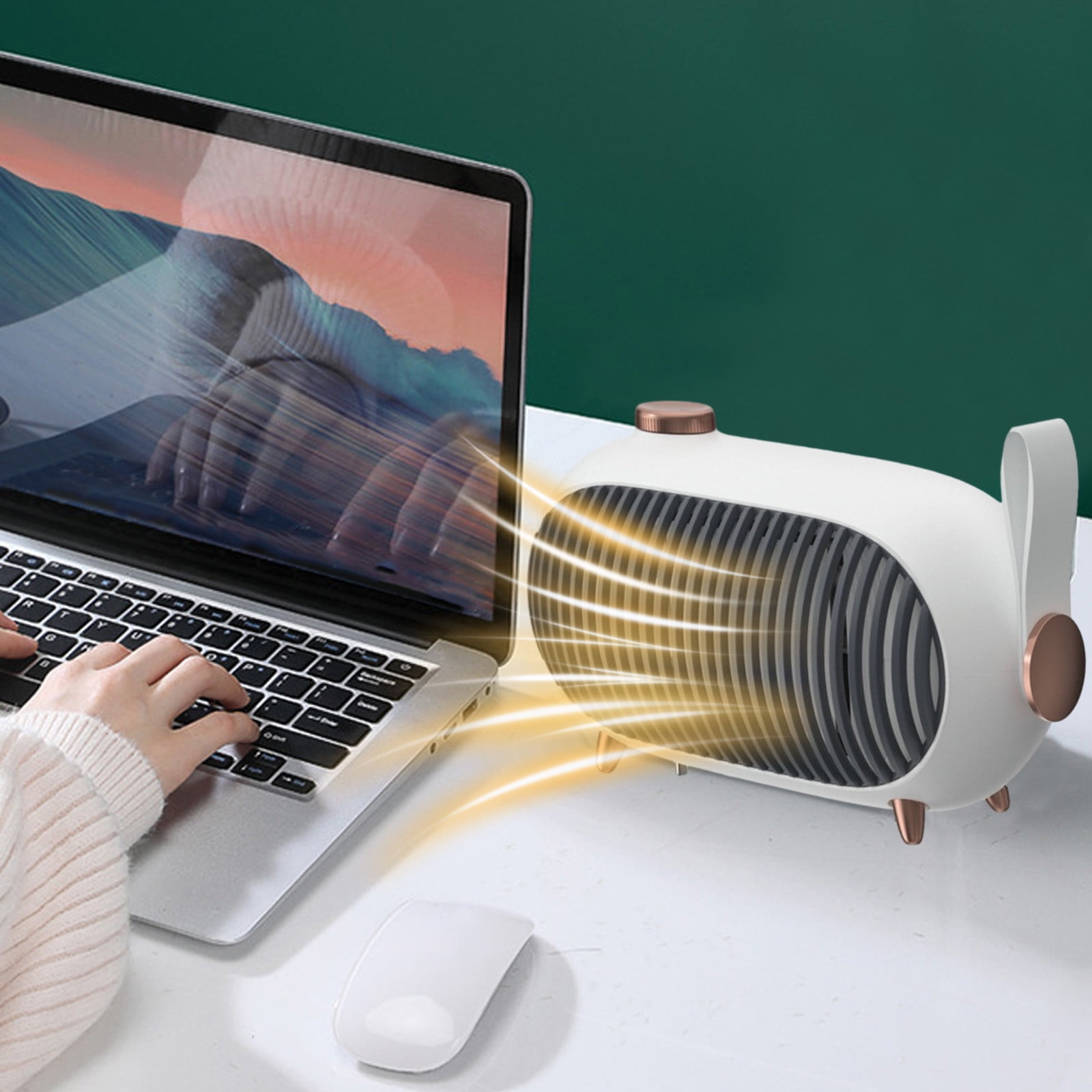 Hovilon Electric Heater Indoor Portable, Small Bladeless Heater Fan ...