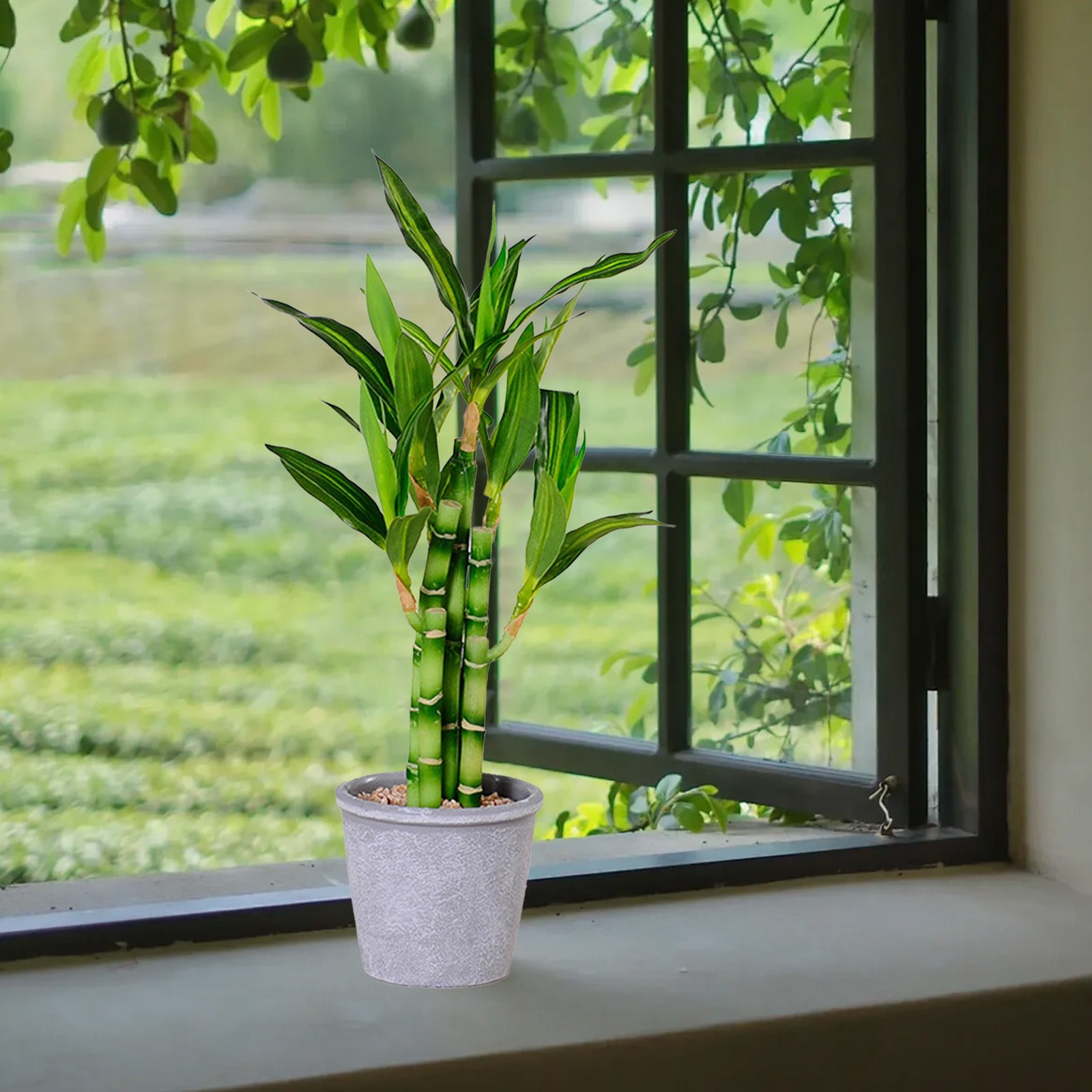 Hovilon Fake Bamboo Tree Plant Indoor Potted Plants,Fake Plants ...