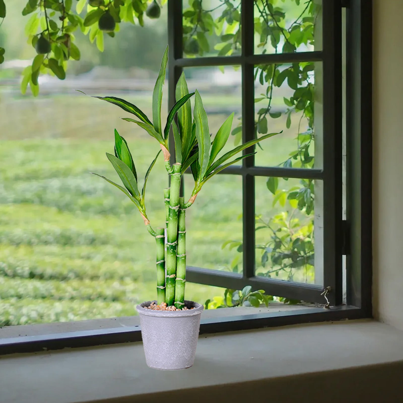 Hovilon Fake Bamboo Tree Plant Indoor Potted Plants Faux Bamboo Plants ...