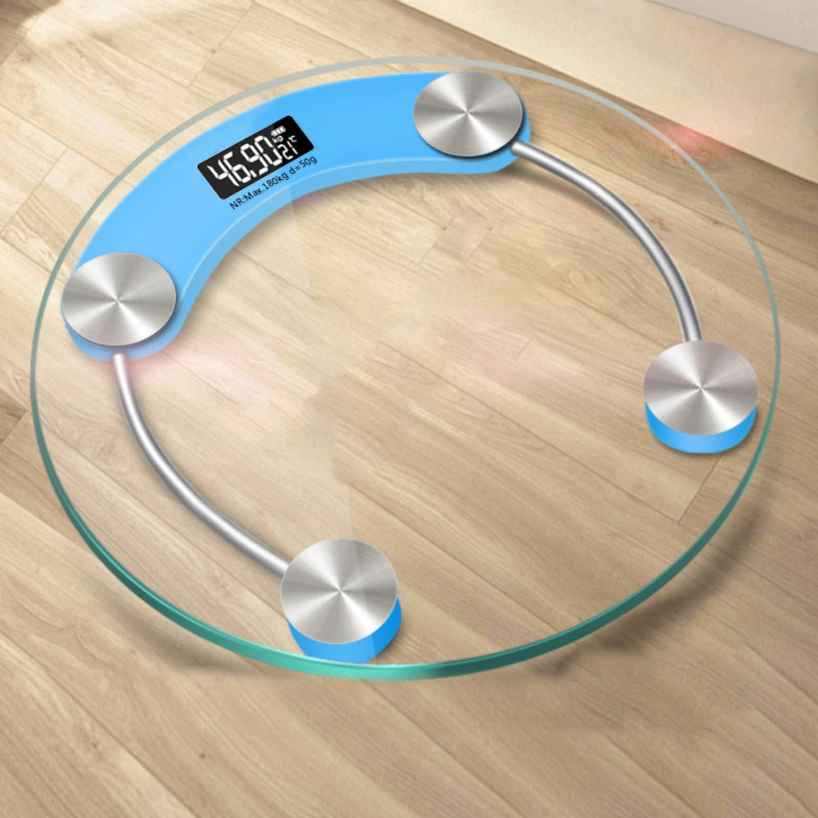 Hovilon Home Basics Glass Bathroom Scale Round，Digital Glass Bath Scale ...
