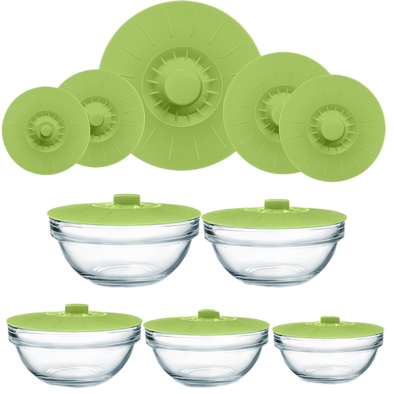 Hovilon Silicone Lids for Bowl Silicone Microwave Cover with 5 Sizes ...